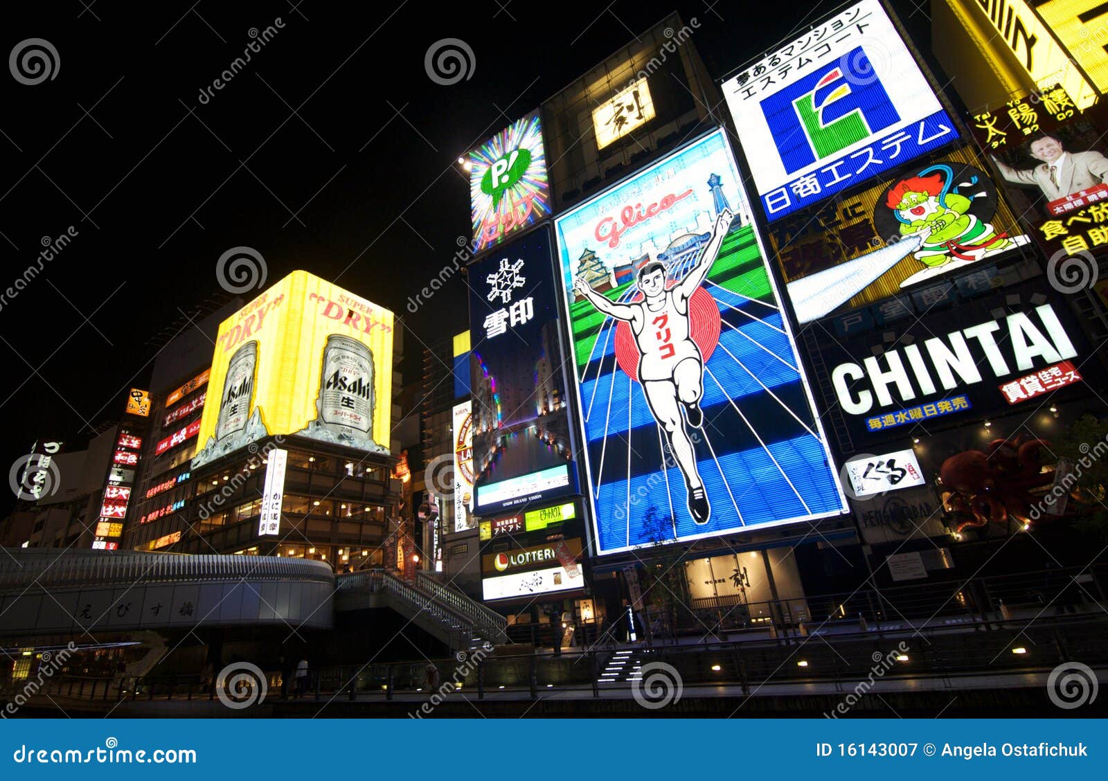 Osaka Billboards At Night, Japanese Advertising Editorial Photo ...