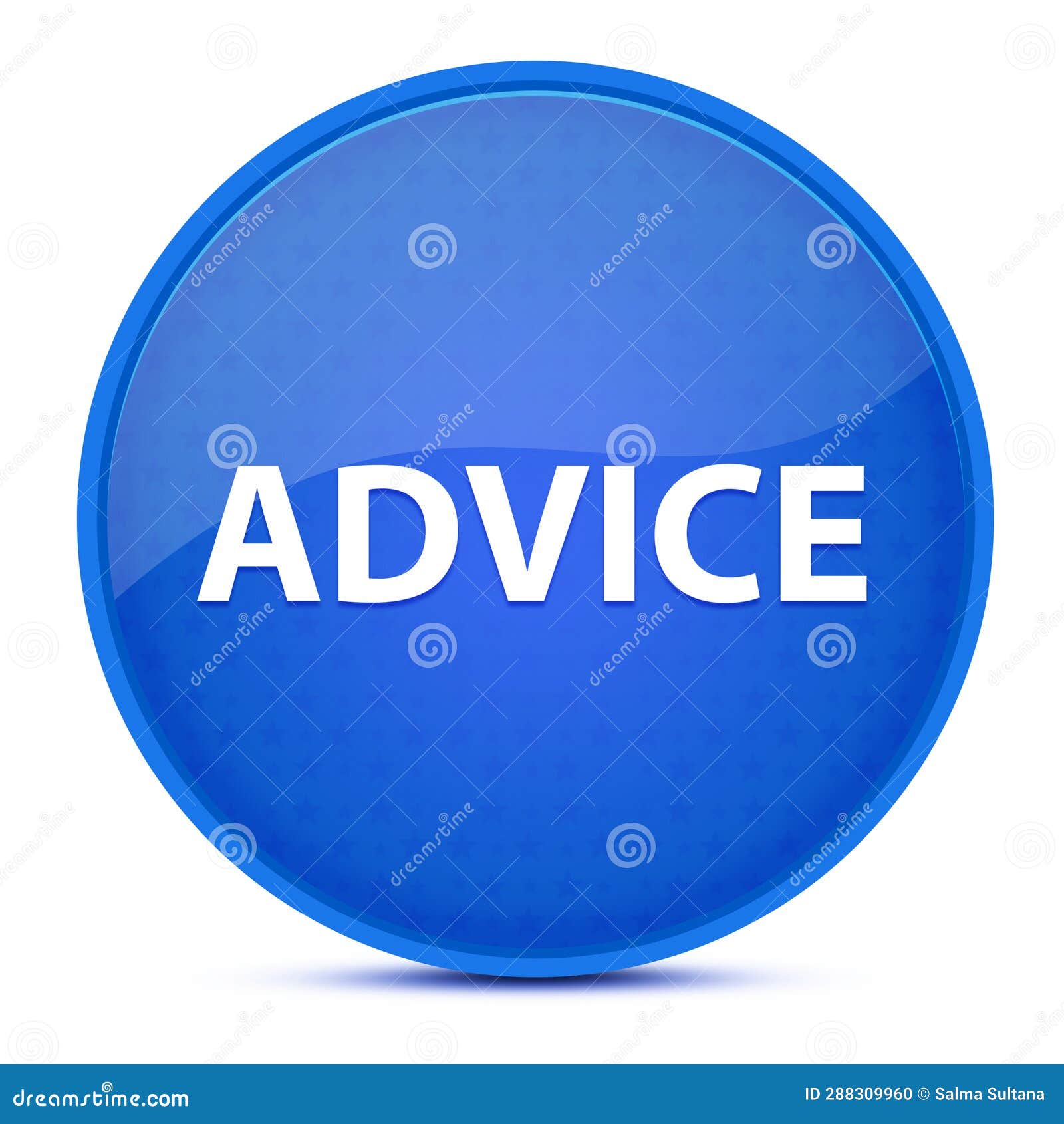 Advice Aesthetic Glossy Blue Round Button Abstract Stock Illustration ...