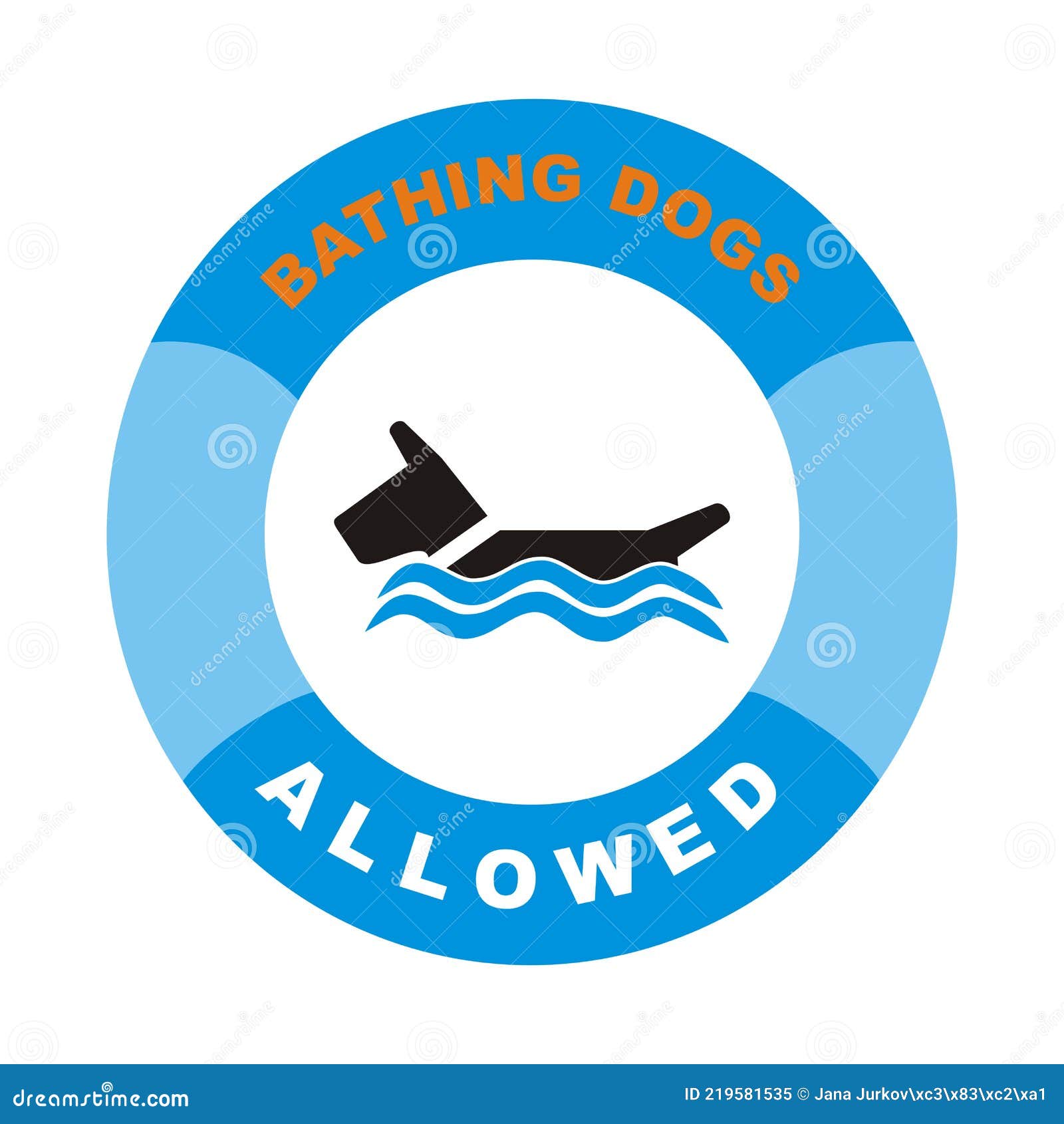 Advice, Bathing Dogs Allowed, Eps. Stock Vector - Illustration of shape ...