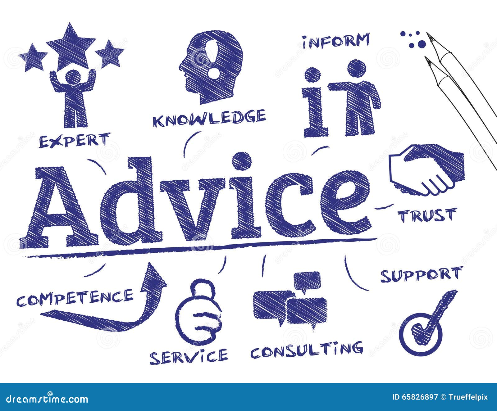 Advice concept stock illustration. Illustration of communication - 65826897