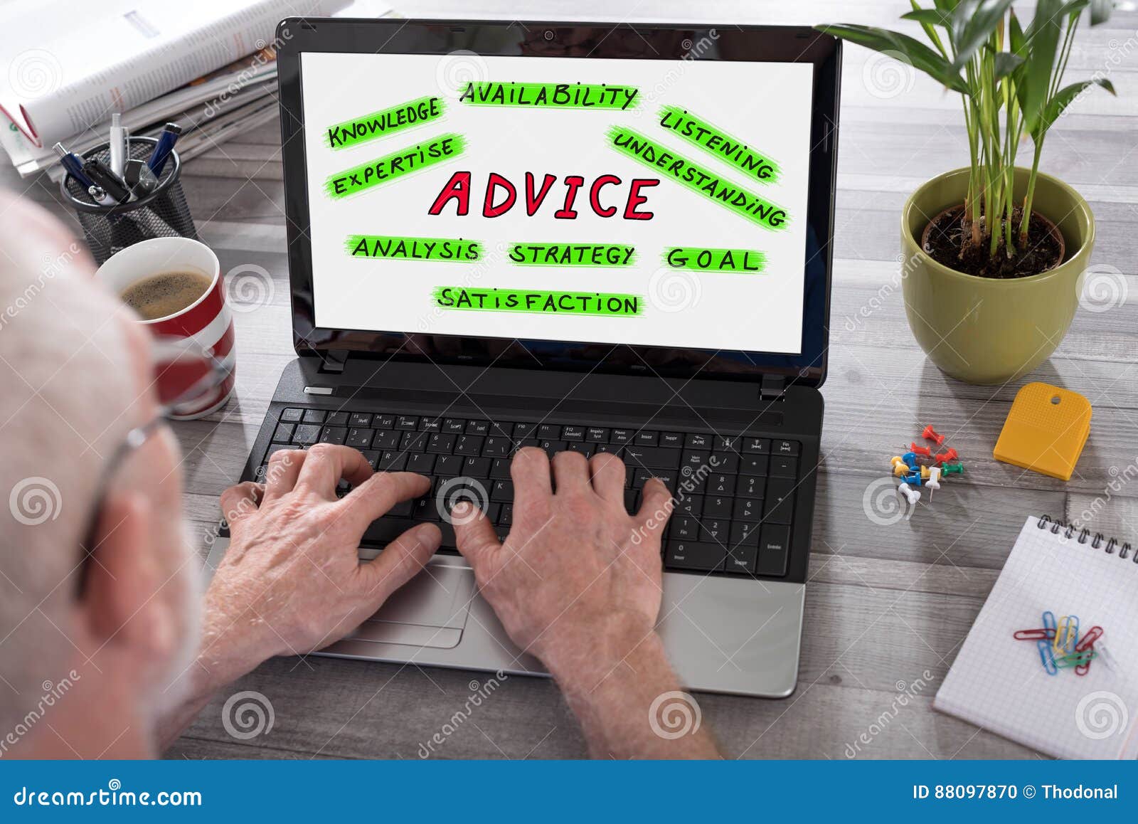 Advice Concept on a Laptop Screen Stock Photo - Image of knowledge ...