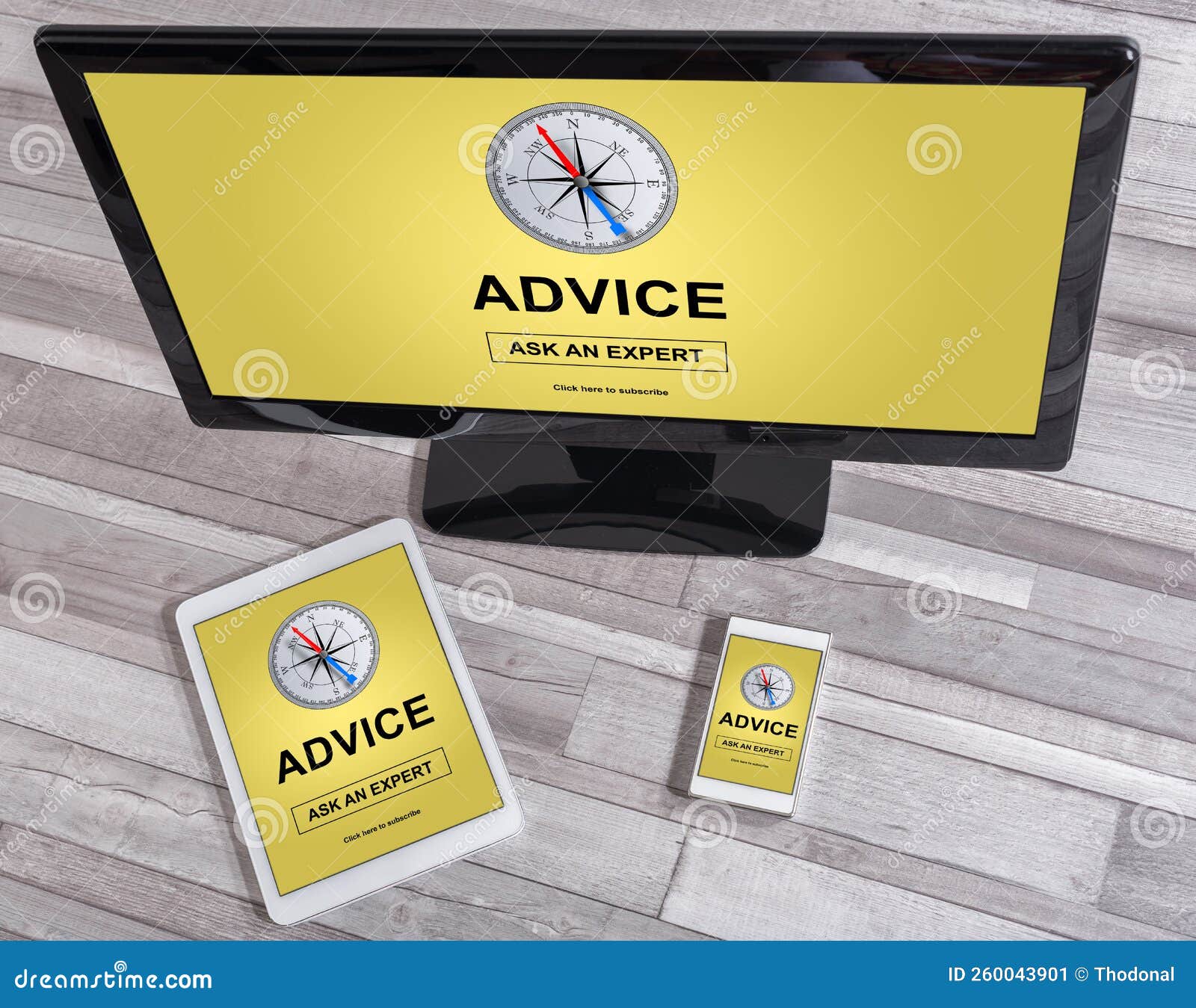 Advice Concept on Different Devices Stock Image - Image of management ...