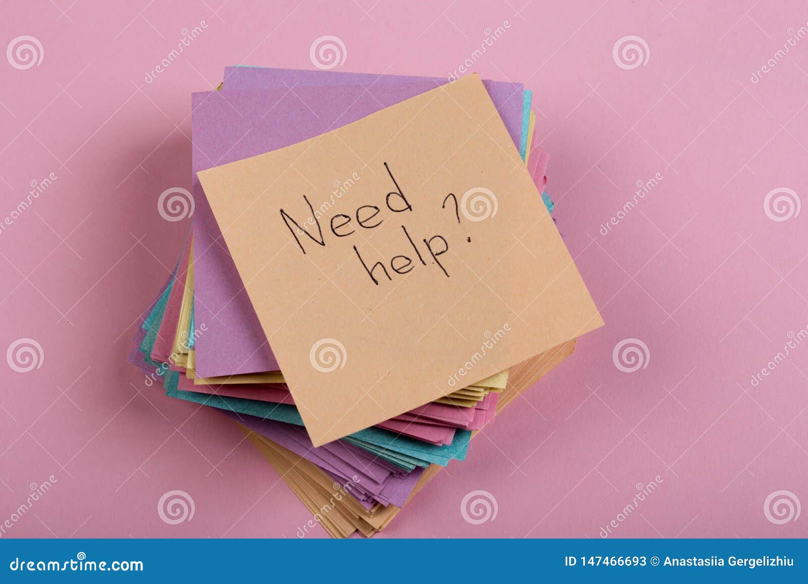 Advice Concept - Sticker with the Words "need Help" on Pink Background ...