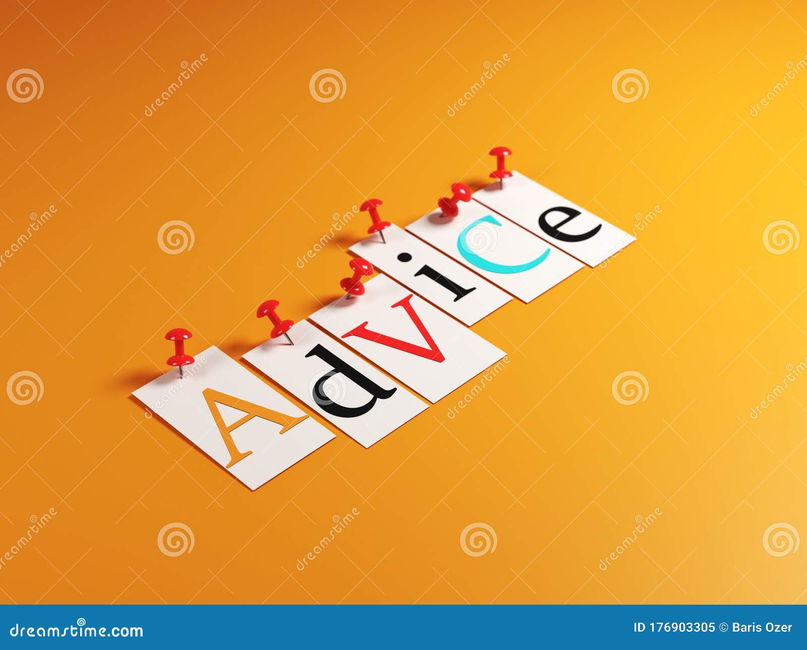 Advice Concept 3d Render on Orange Color Background Stock Illustration ...