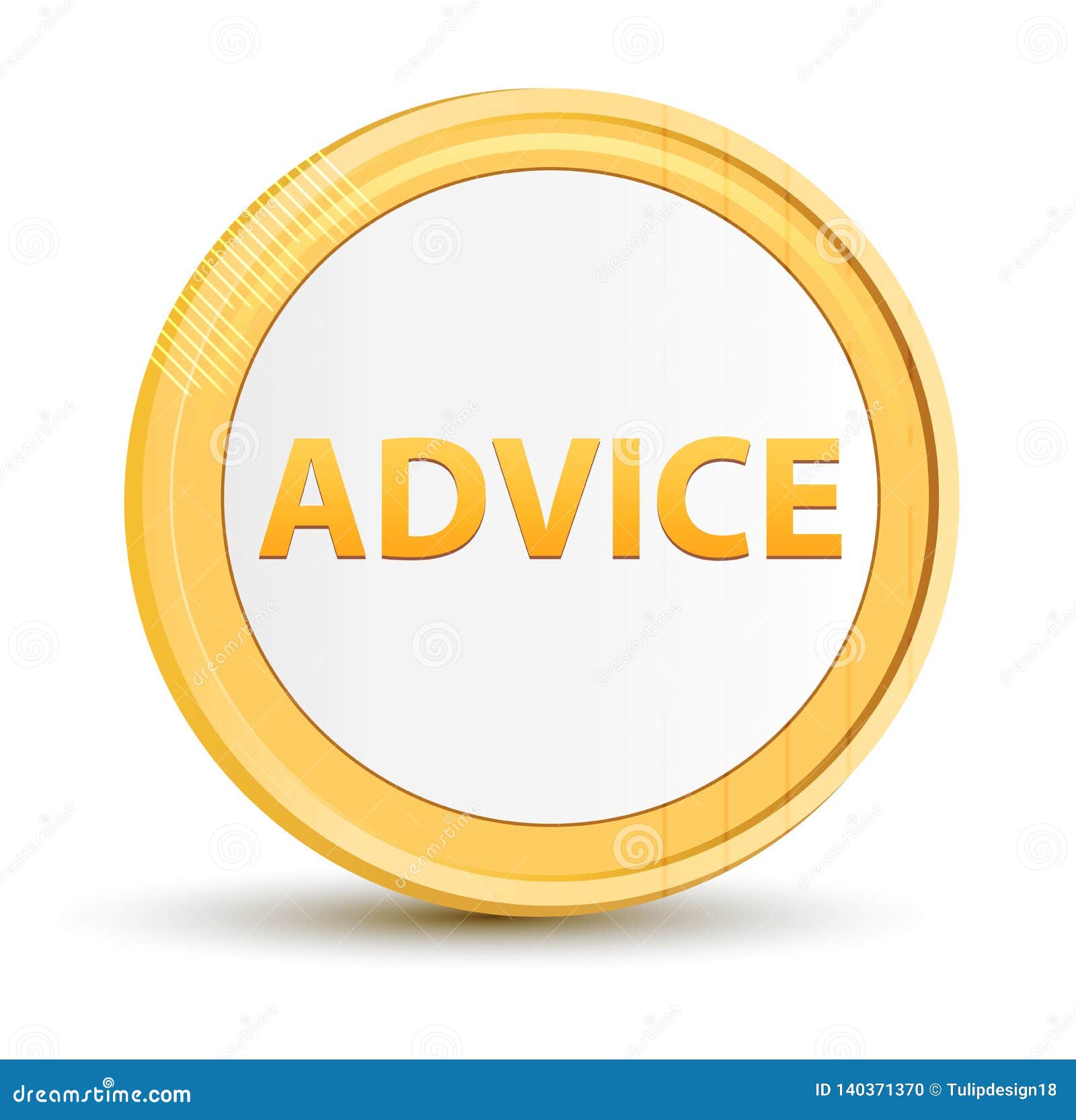 Advice gold round button stock illustration. Illustration of border ...