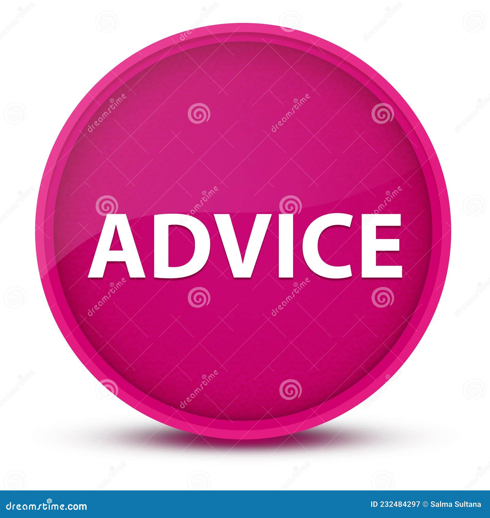 Advice Luxurious Glossy Pink Round Button Abstract Stock Illustration ...