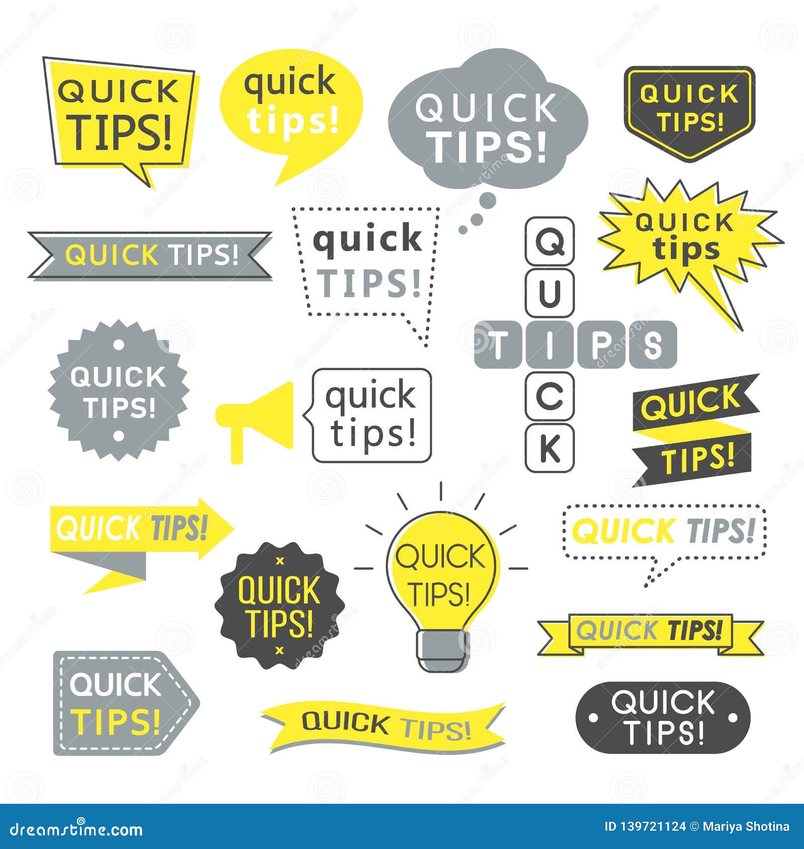Advice, Tip, Quick Tips, Helpful Tricks And Suggestions Vector Logos ...