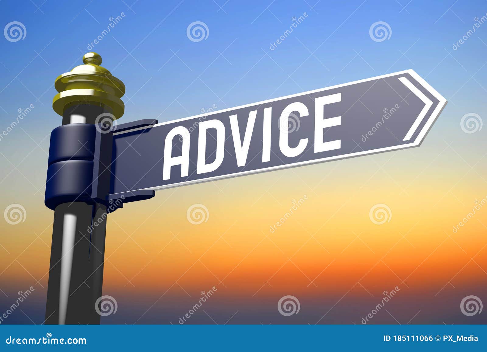 Advice - Signpost with One Arrow Stock Illustration - Illustration of ...