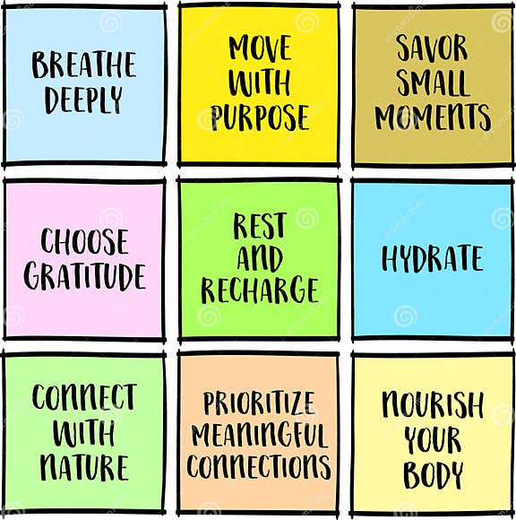 Advice for Wellbeing - Tips and Guidelines Stock Illustration ...