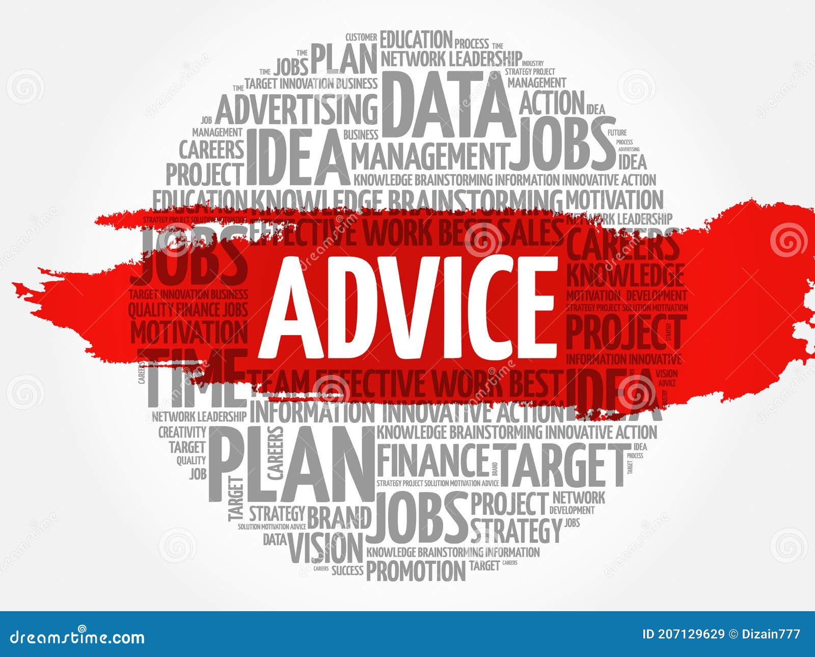 Advice word cloud stock illustration. Illustration of financial - 207129629