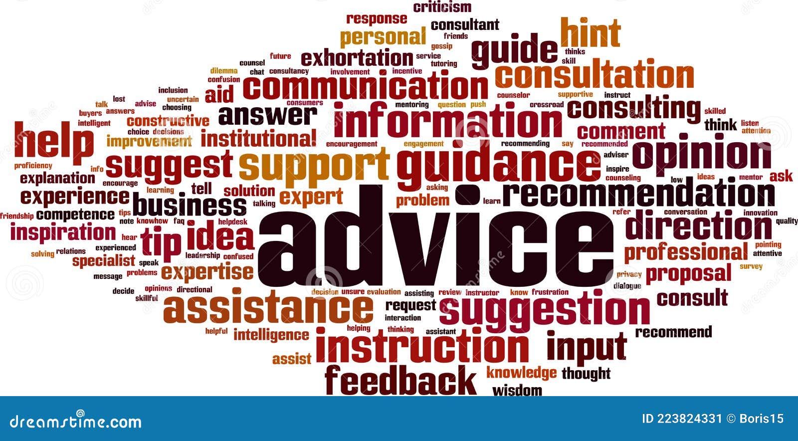 Advice word cloud stock vector. Illustration of guidance - 223824331