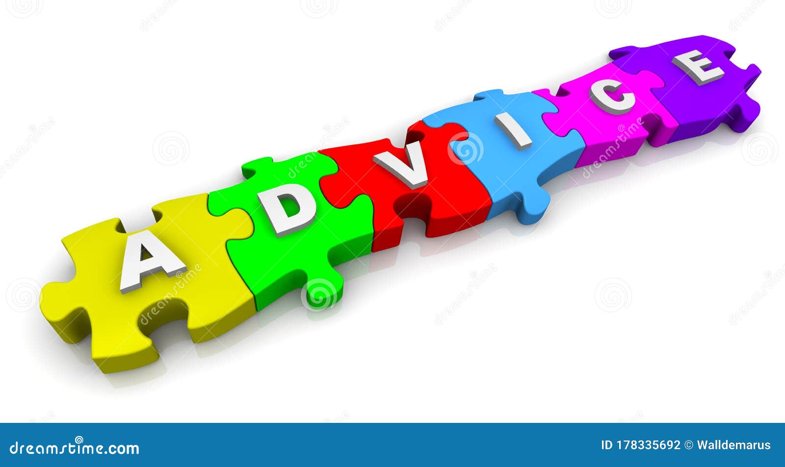 Advice. Word on the Multicolored Puzzles Stock Illustration ...