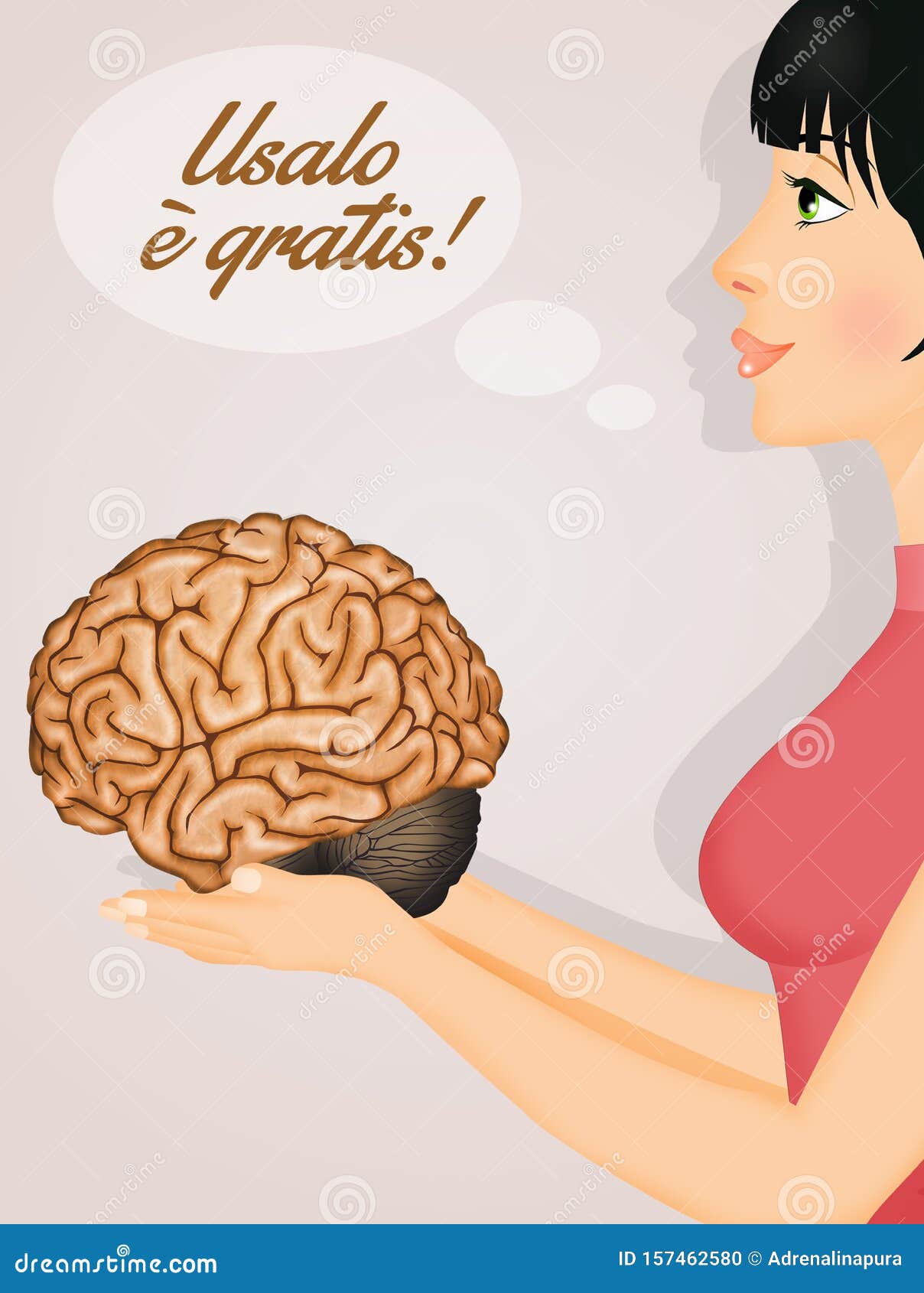 He Advice You Use the Brain Stock Illustration - Illustration of genius ...