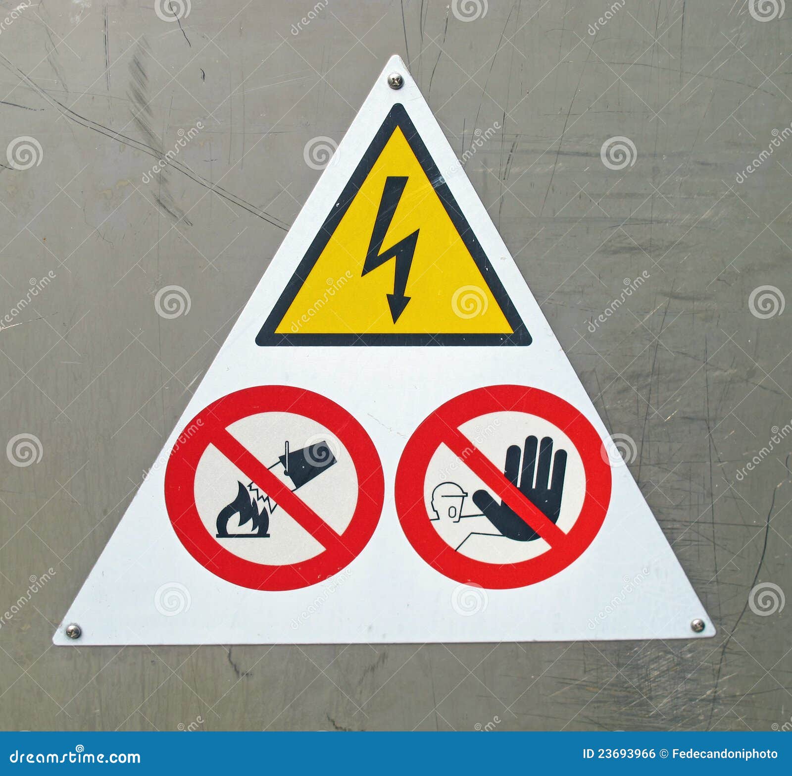 Advisign Attention Signal Danger Electric Stock Photo - Image of energy ...
