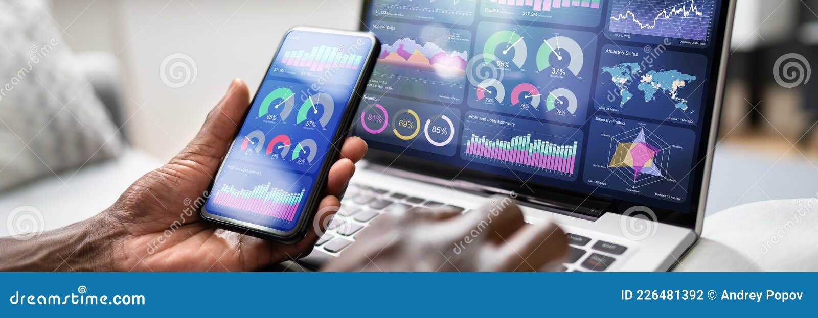 Advisor Using KPI Analytics Dashboard Charts Royalty-Free Stock Image ...