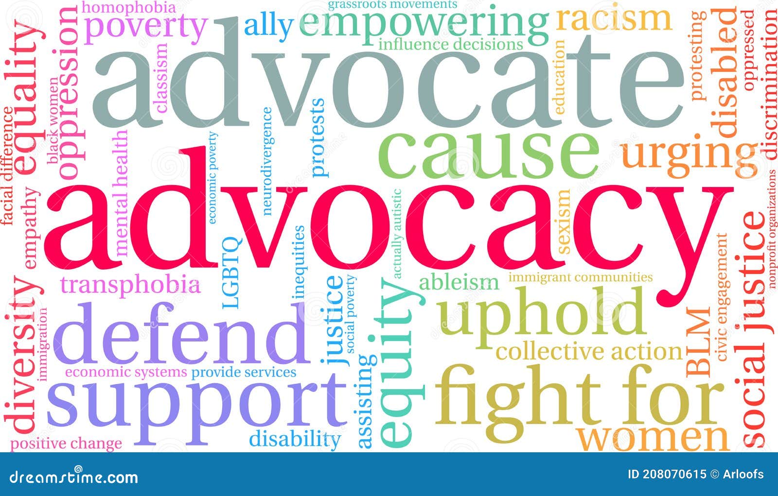 Advocacy Word Cloud stock vector. Illustration of empowering - 208070615