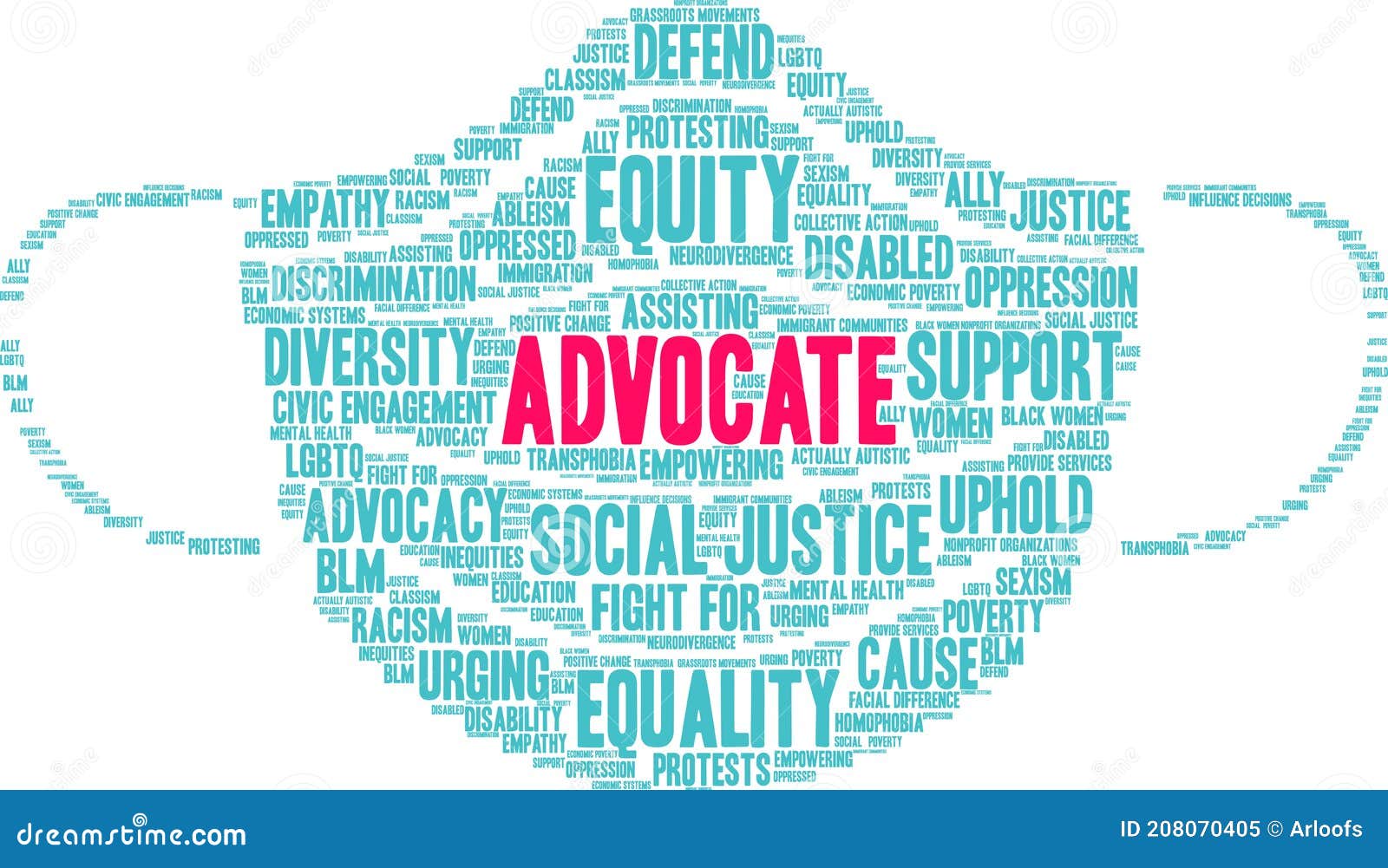 Advocate Word Cloud stock vector. Illustration of disability - 208070405