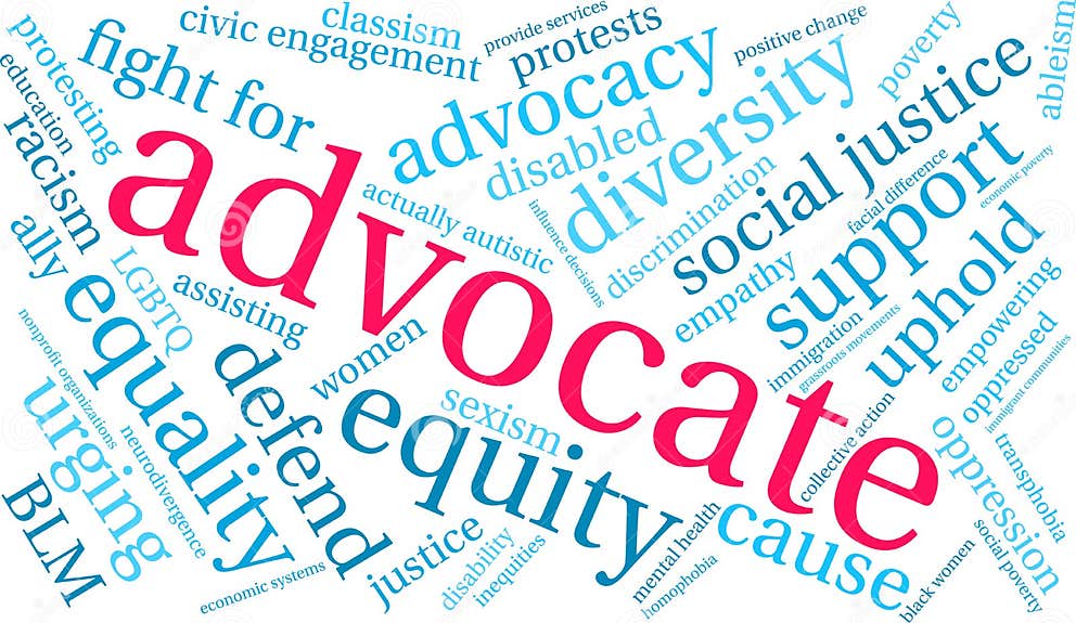 Advocate Word Cloud stock vector. Illustration of fight - 208070575