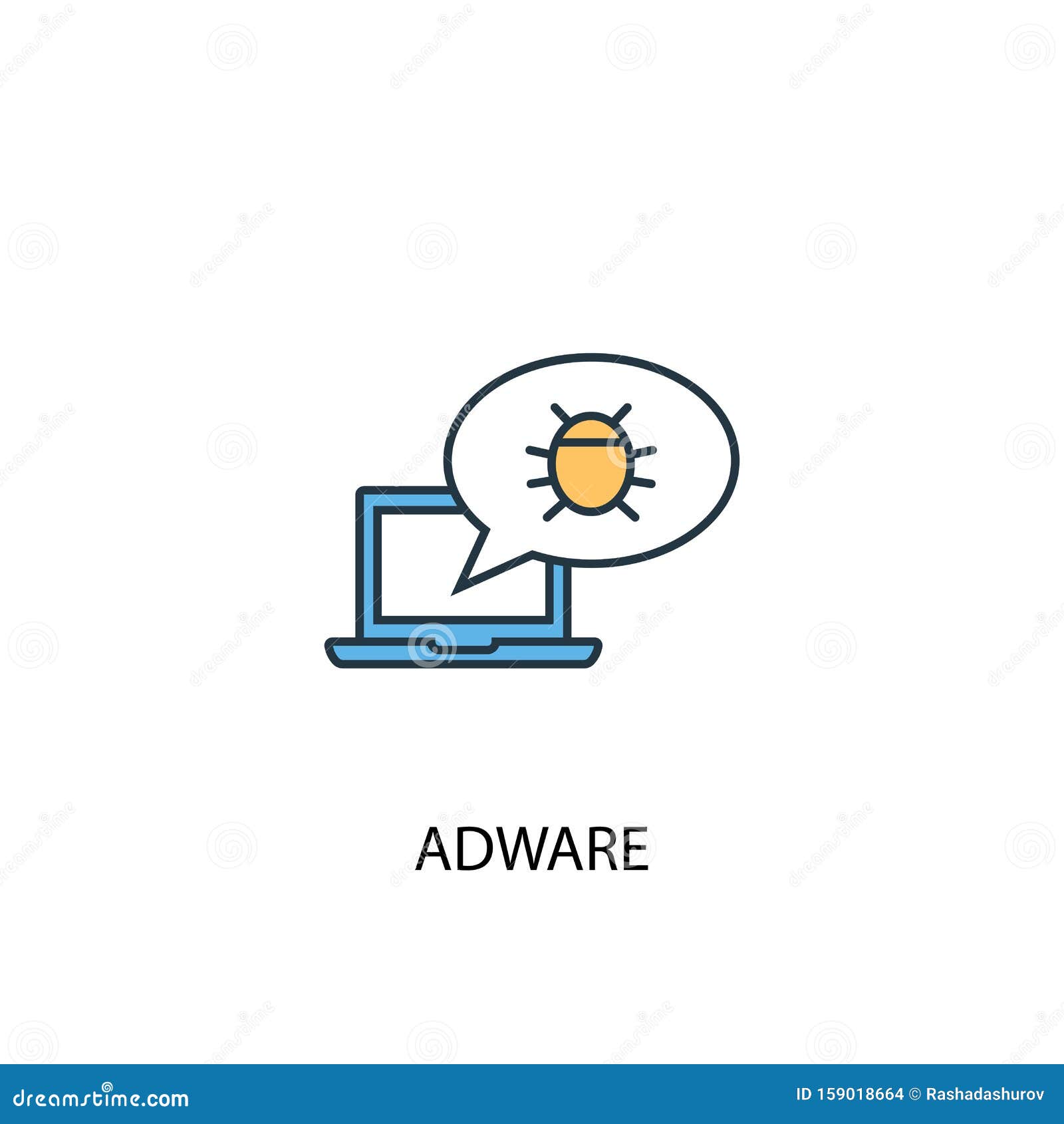 Adware Concept 2 Colored Line Icon Stock Vector - Illustration of ...