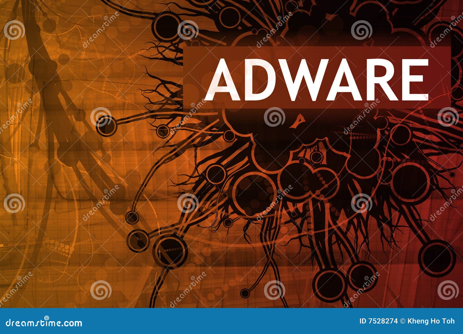 Adware Security Alert stock illustration. Illustration of orange - 7528274