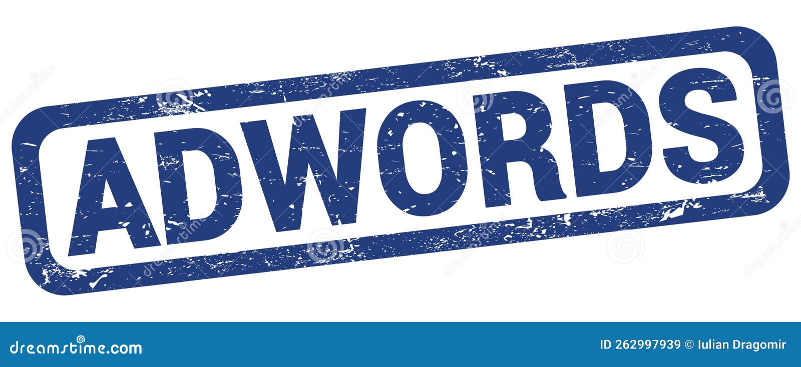 ADWORDS Text Written on Blue Rectangle Stamp Stock Illustration ...
