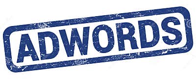 ADWORDS Text Written on Blue Rectangle Stamp Stock Illustration ...