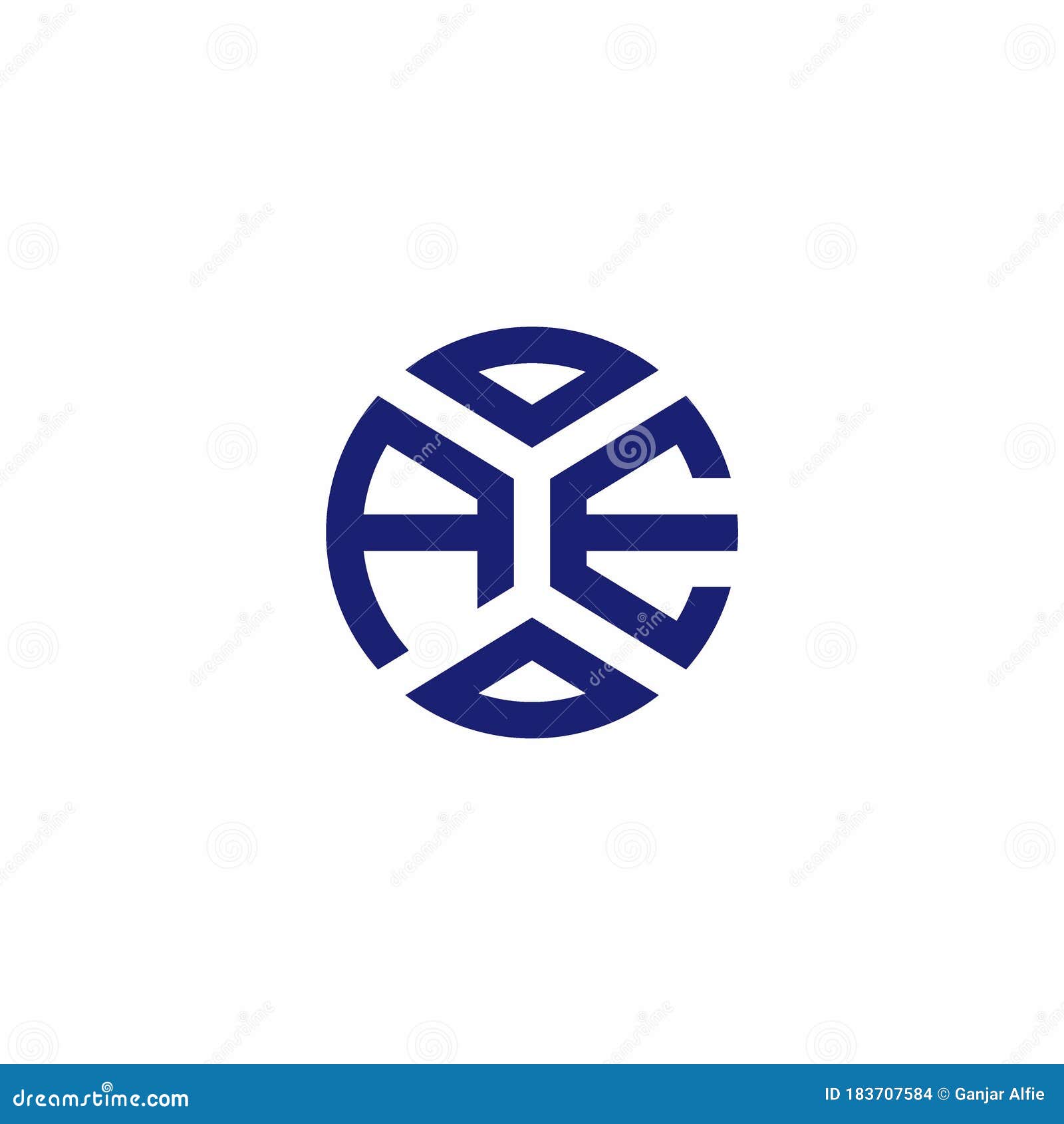 AE Monogram Logo with Abstract Shapes in Modern Style Stock Vector ...