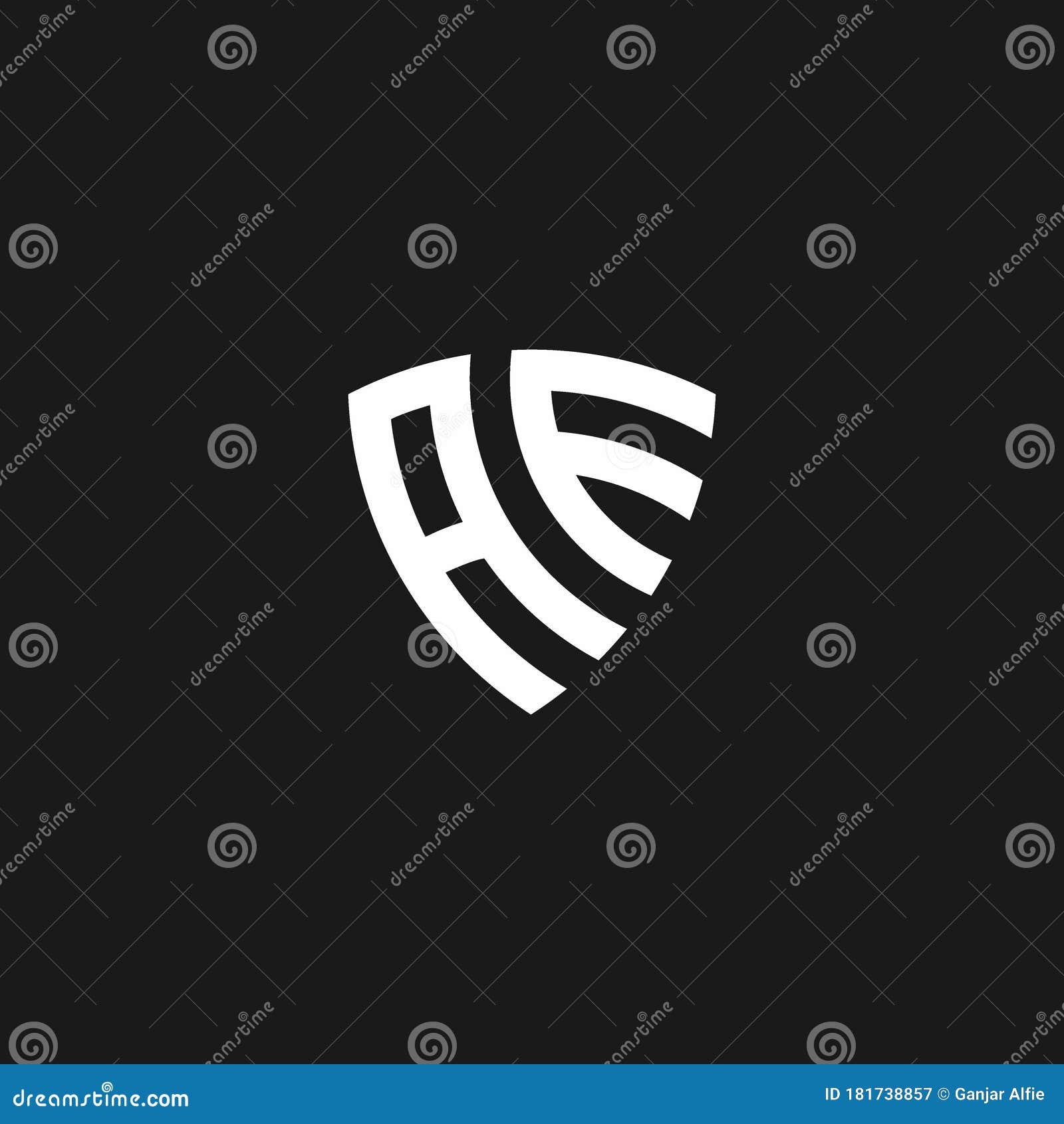 AE Monogram Logo with Shield Shape Stock Vector - Illustration of ...