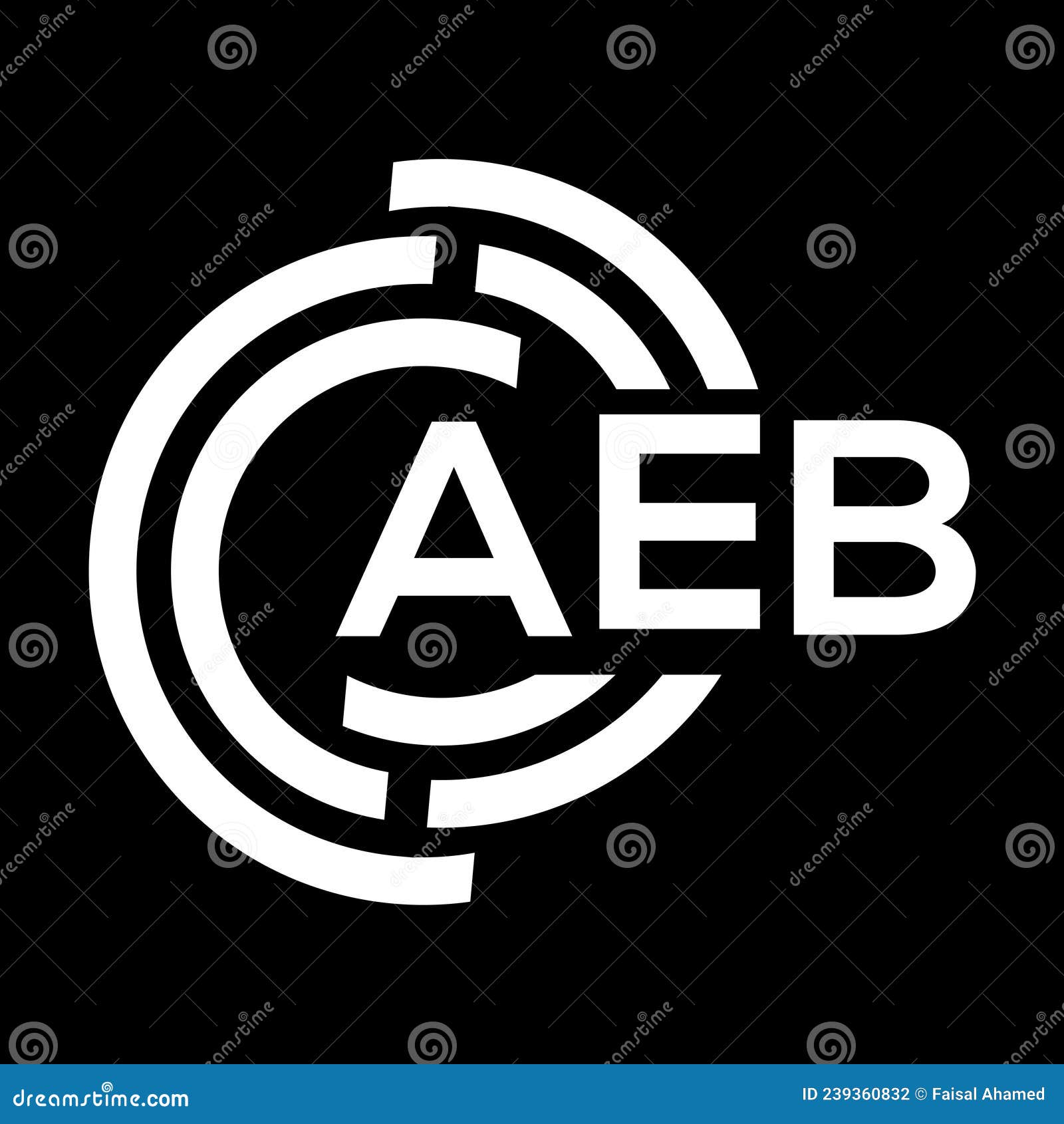 AEB Letter Logo Design On Black Background. AEB Creative Initials ...