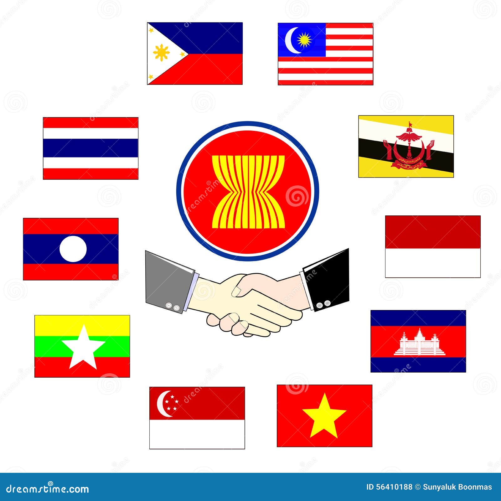 Aec Asean Economic Community Stock Illustration Illustration Of