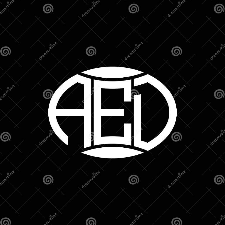 AED Abstract Monogram Circle Logo Design on Black Background. AED ...