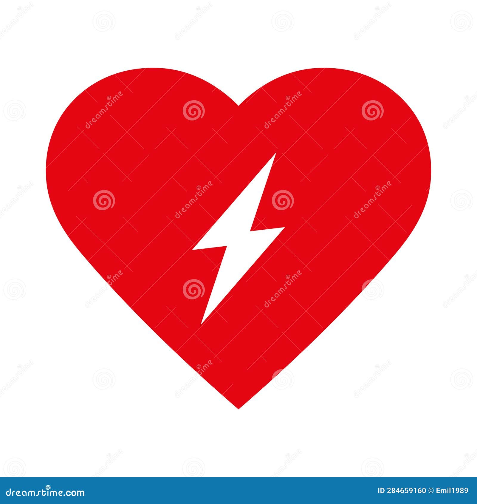 AED Automated External Defibrillator Icon Symbol with Heart and Flash ...