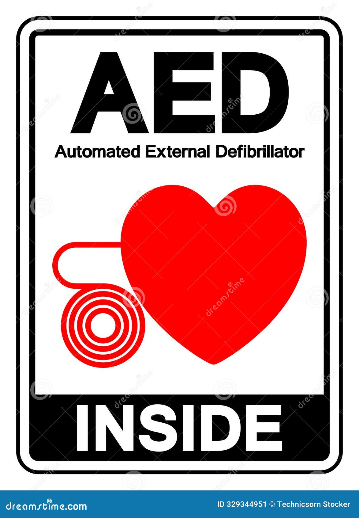 AED Automated External Defibrillator Inside Symbol Sign, Vector ...