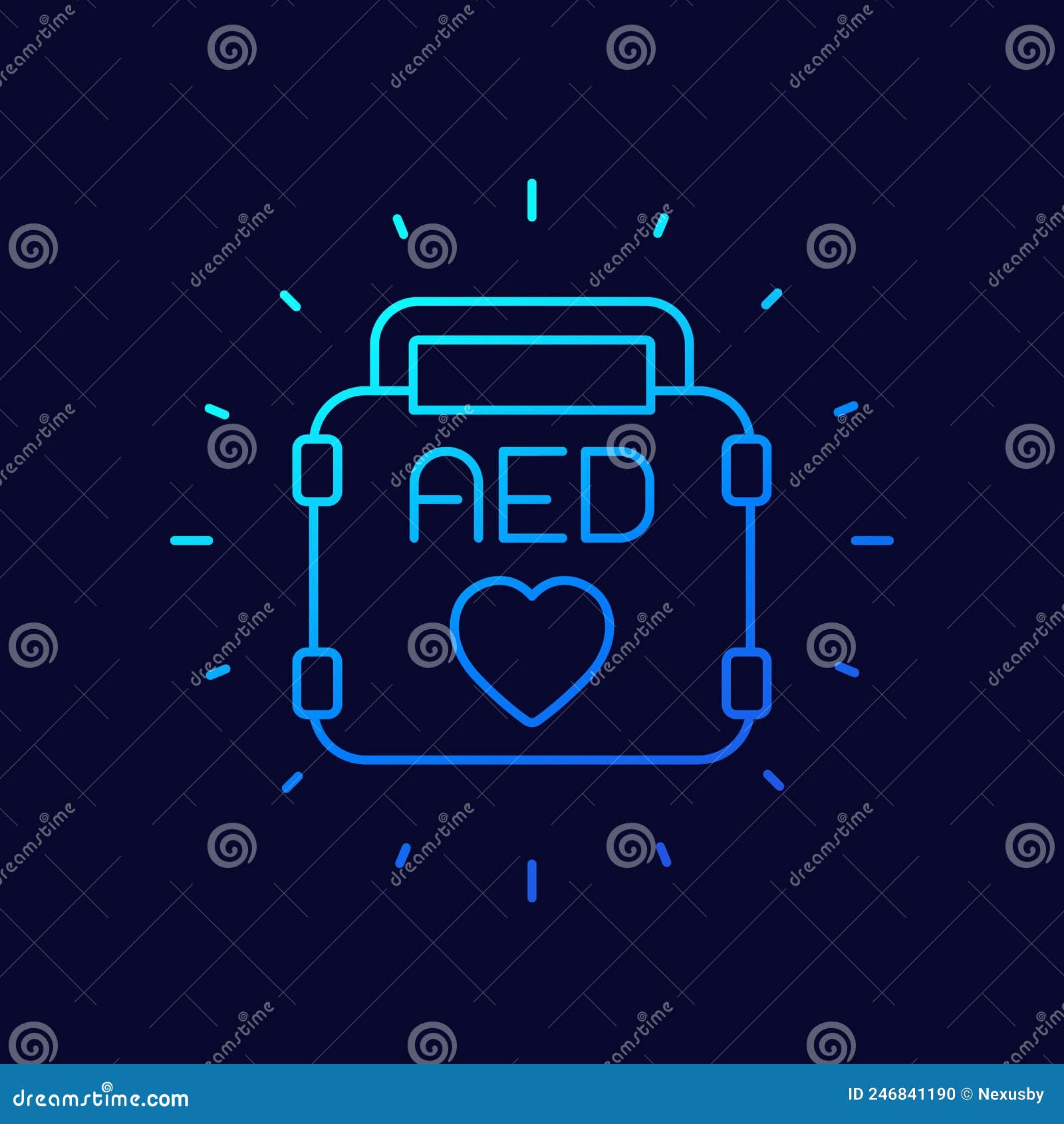 AED, Automated External Defibrillator Line Icon Stock Vector ...