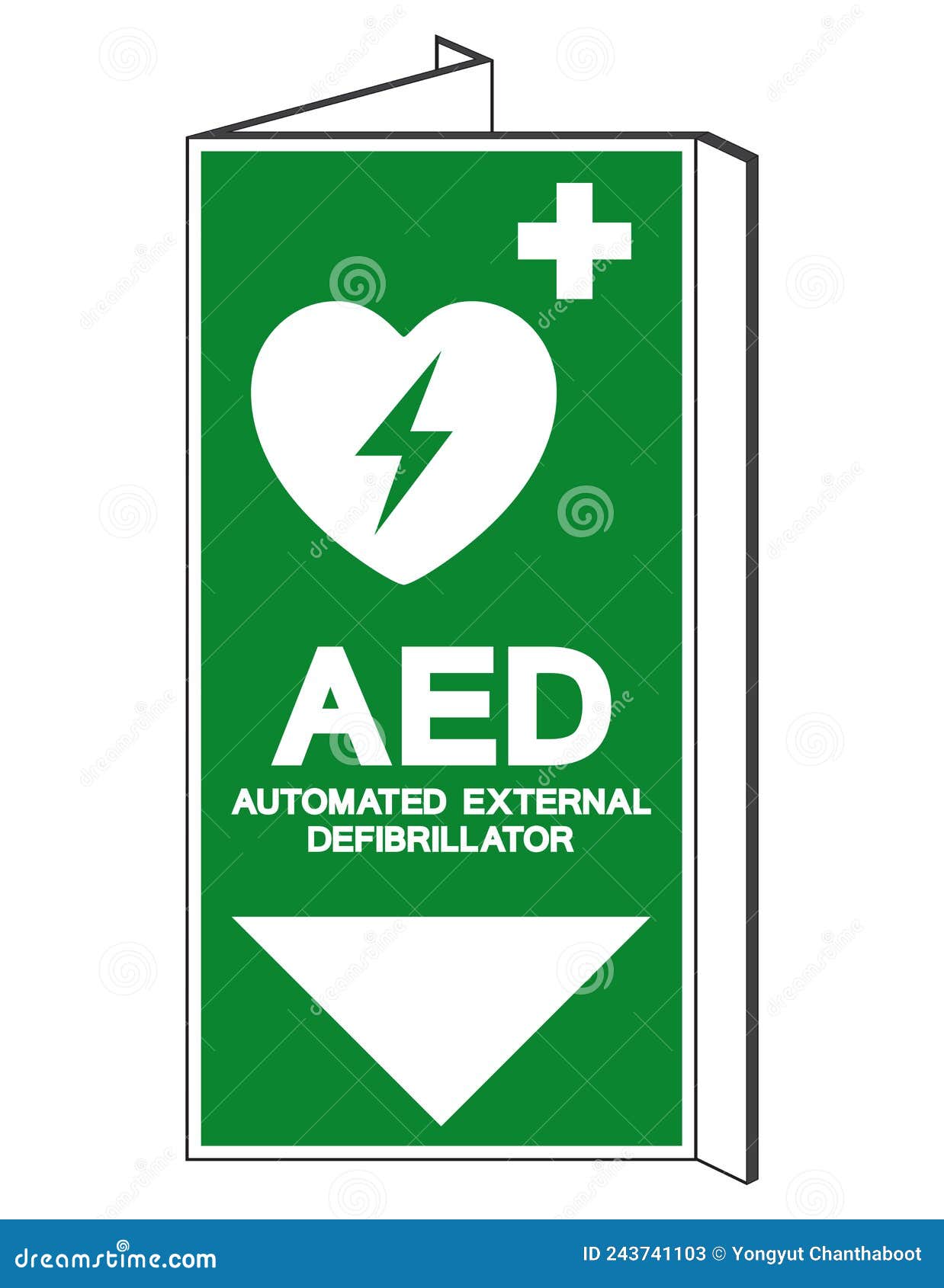 AED Automated External Defibrillator Symbol Sign, Vector Illustration ...