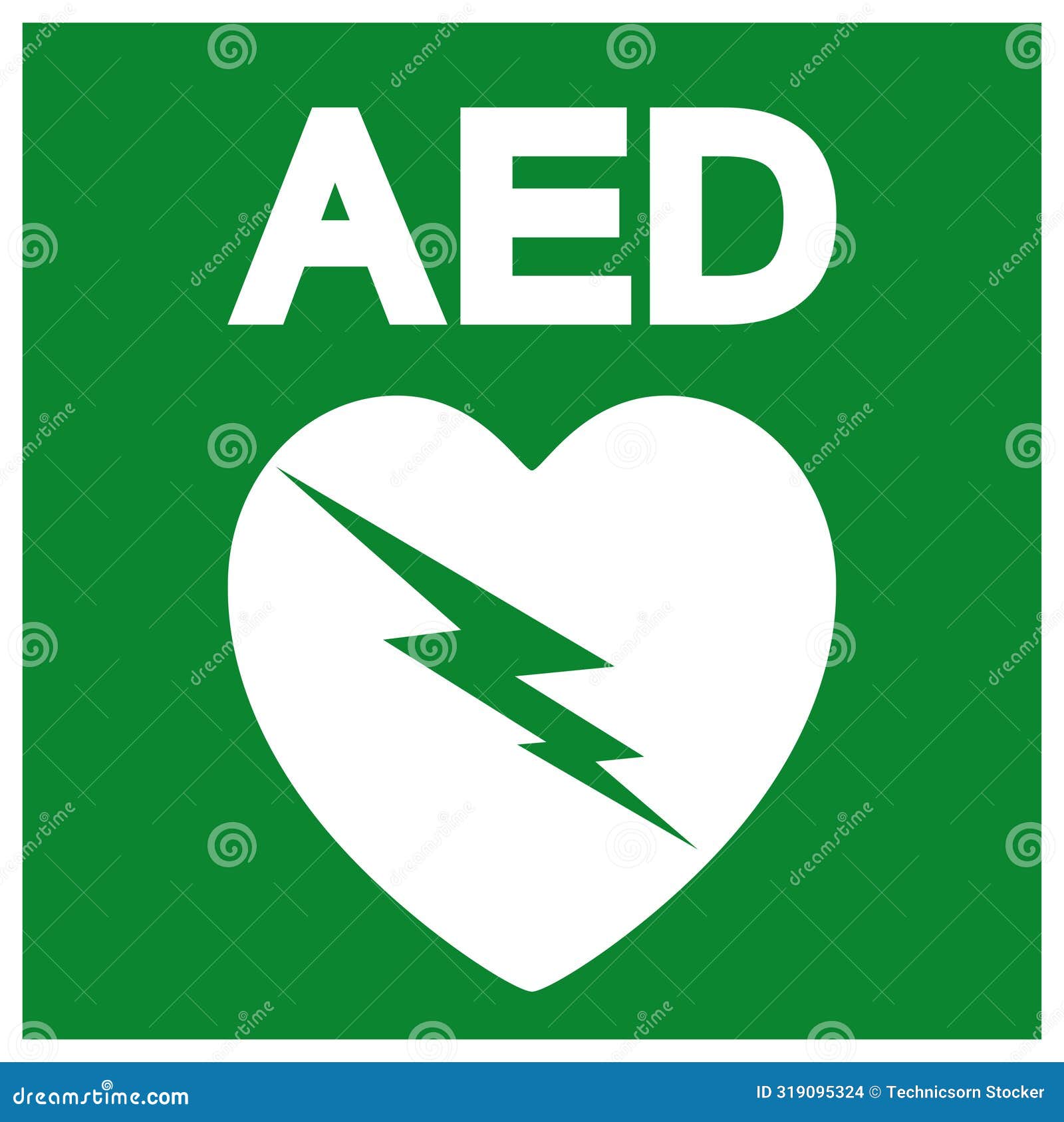 AED Automated External Defibrillator Symbol Sign, Vector Illustration ...