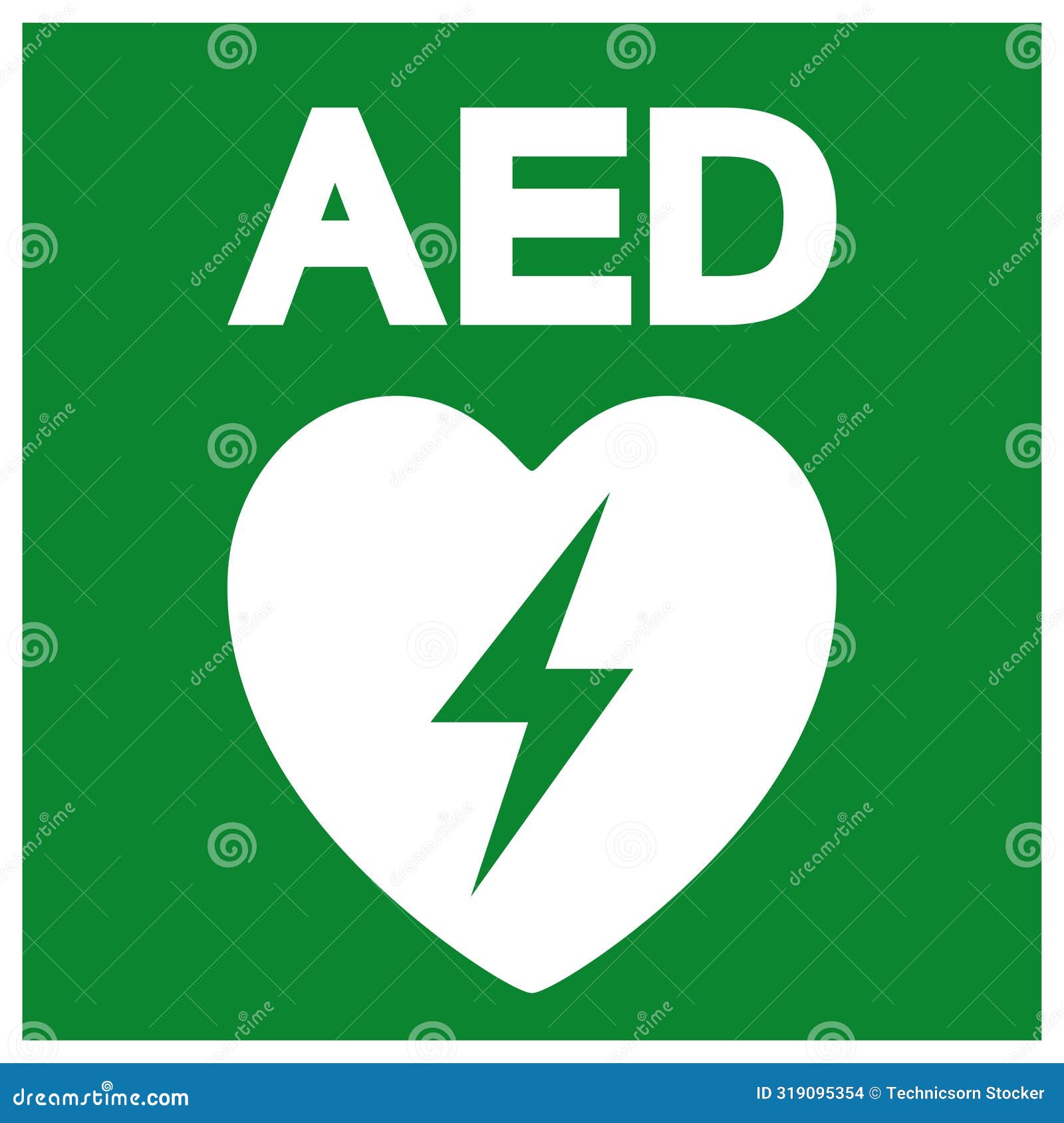 AED Automated External Defibrillator Symbol Sign, Vector Illustration ...