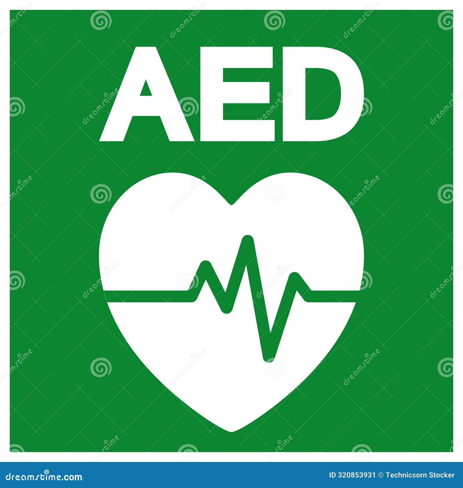 AED Automated External Defibrillator Symbol Sign, Vector Illustration ...