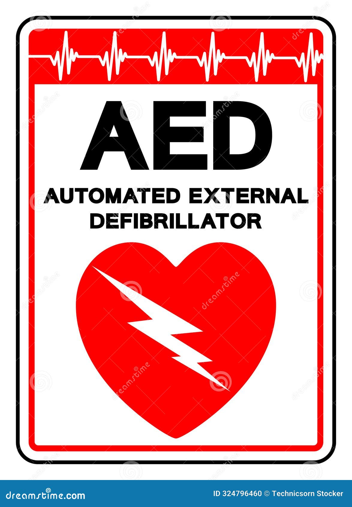 AED Automated External Defibrillator Symbol Sign, Vector Illustration ...
