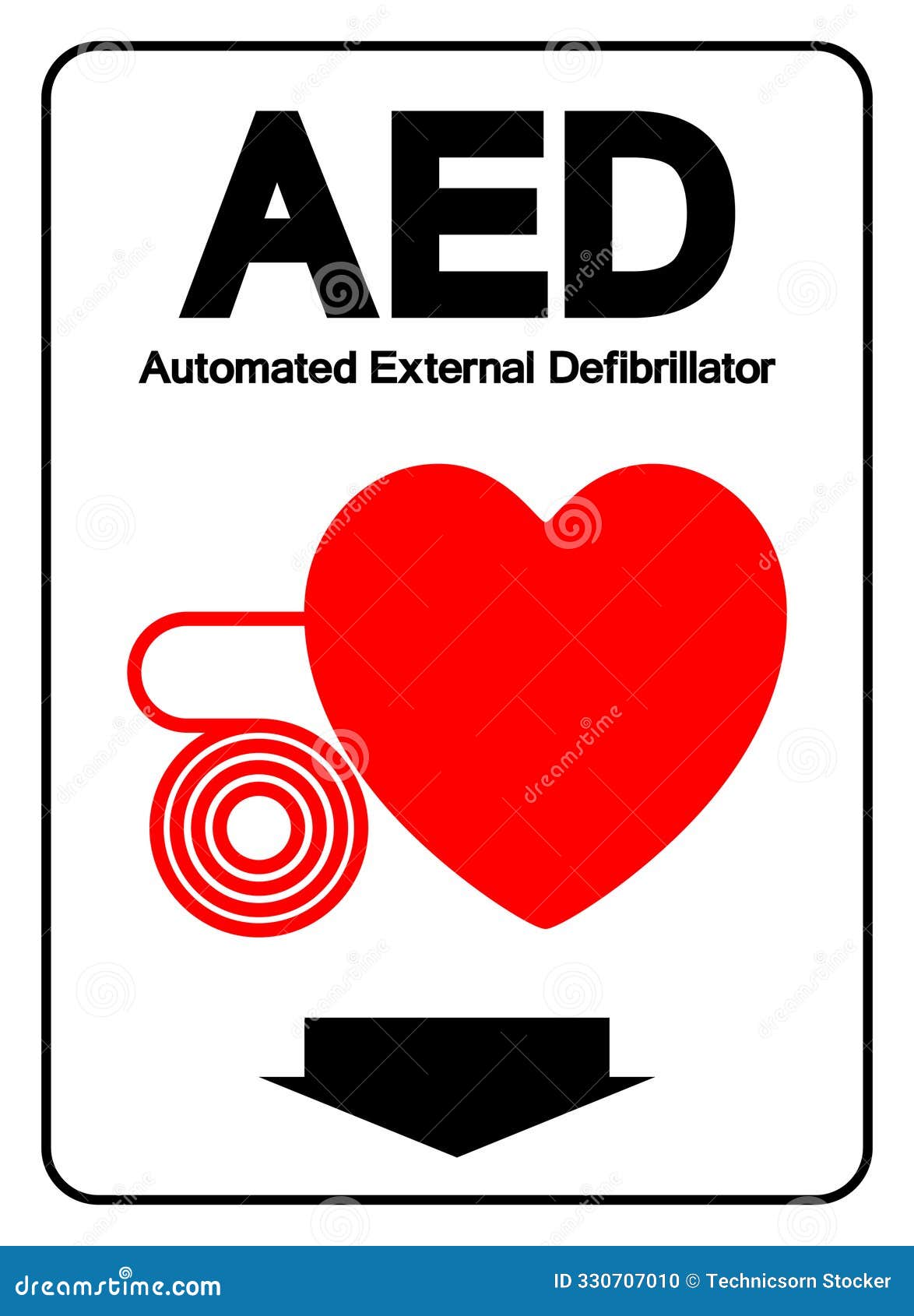 AED Automated External Defibrillator Symbol Sign, Vector Illustration ...
