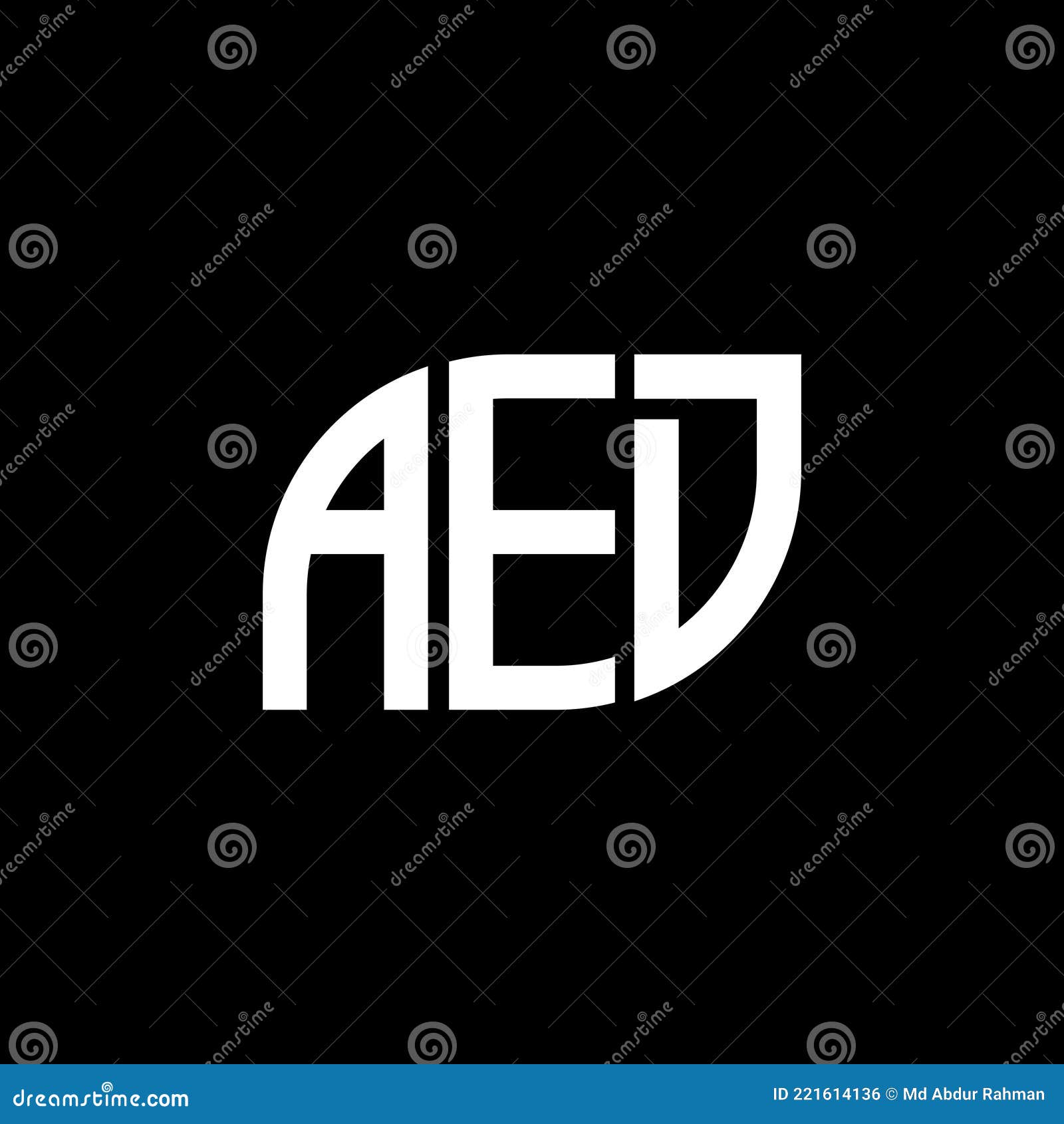 AED Letter Logo Design on Black Background.AED Creative Initials Letter ...