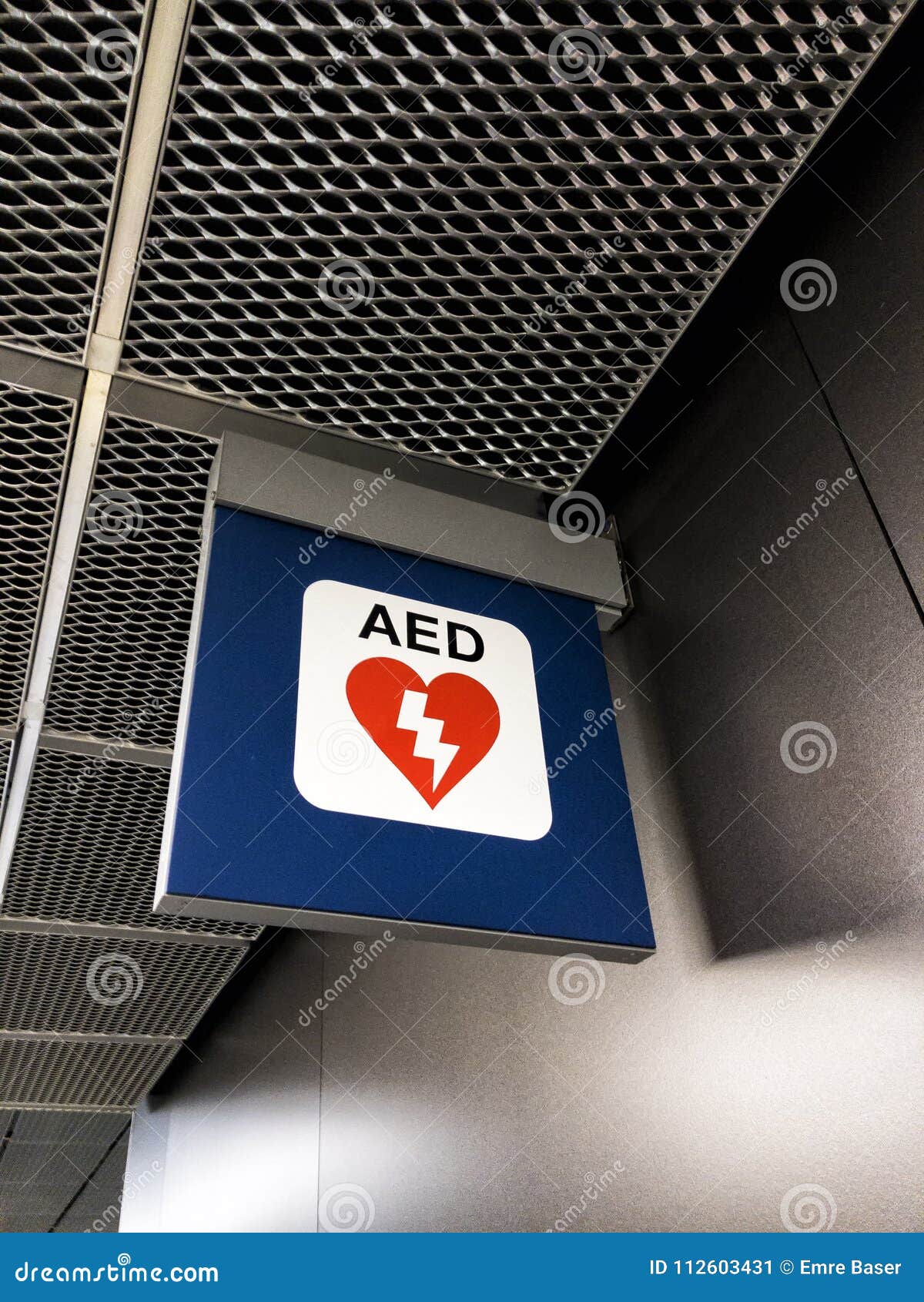 Aed sign in an ariport stock image. Image of information - 112603431