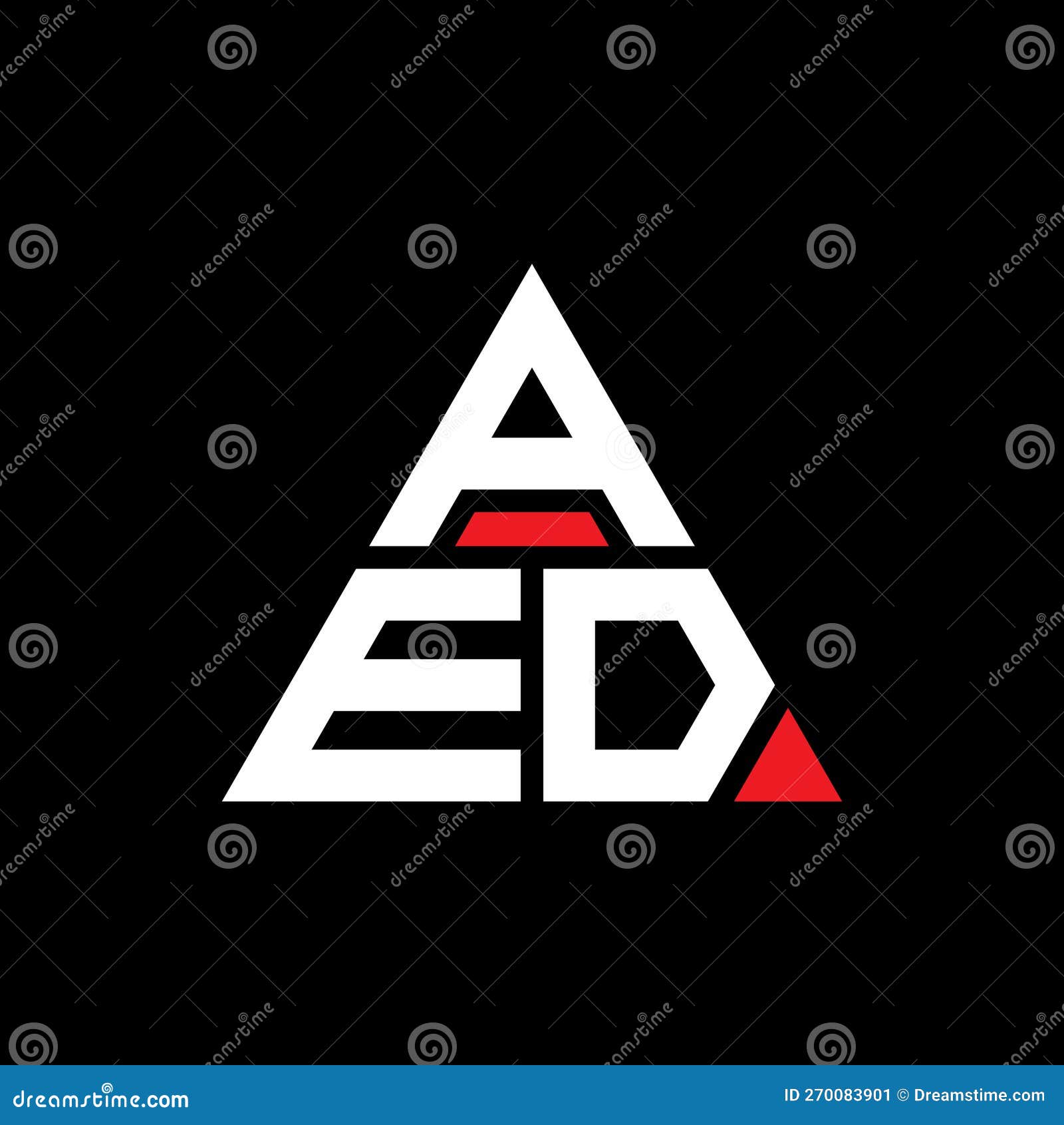 AED Triangle Letter Logo Design with Triangle Shape. AED Triangle Logo ...