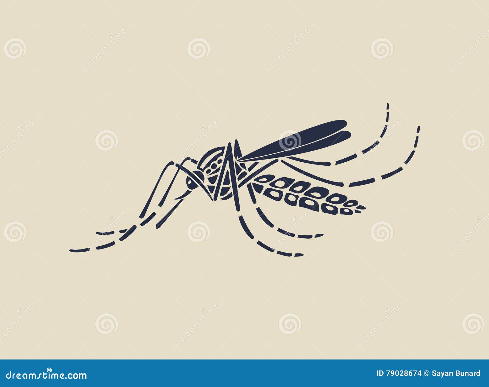 Aedes Aegypti Mosquitoes Mascot Stilt Side Cartoon Vector ...