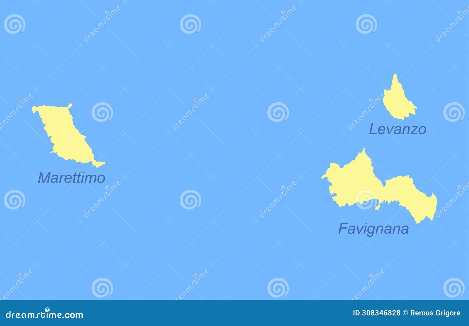 Aegadian Islands Map - Cdr Format Stock Vector - Illustration of italy ...