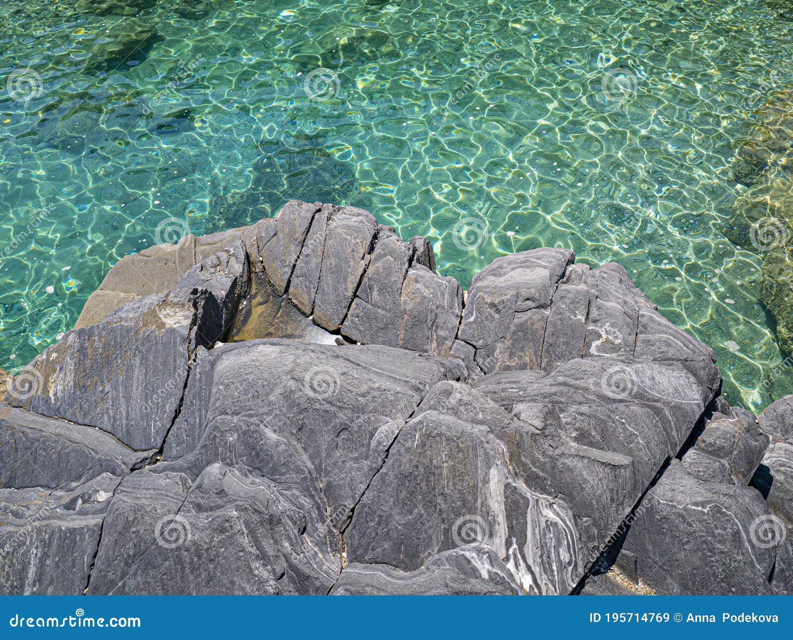 Aegean Sea Cliffs and a Beautiful Small Basin. Stock Image - Image of ...