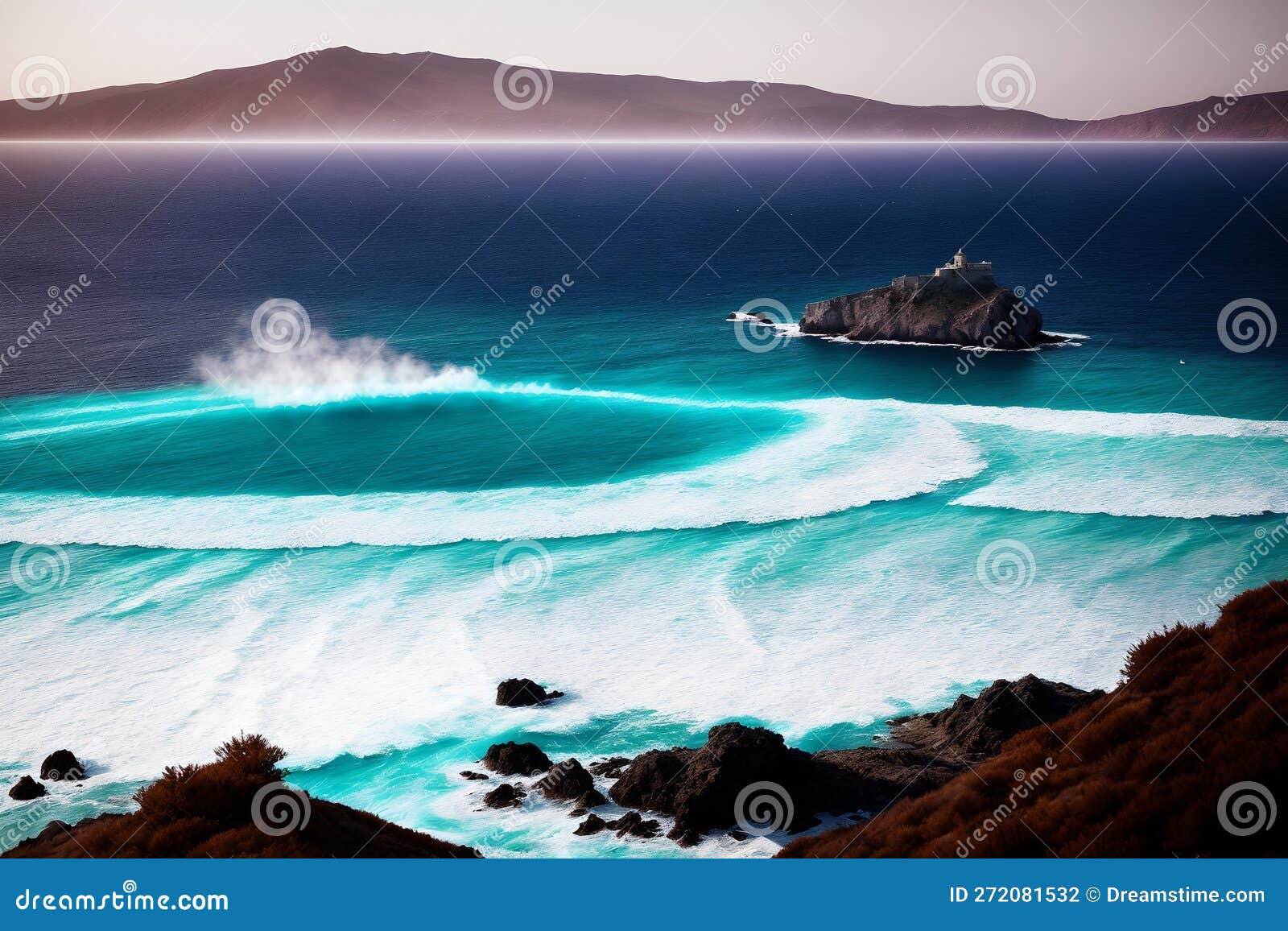 Aegean sea, concept art stock illustration. Illustration of water ...