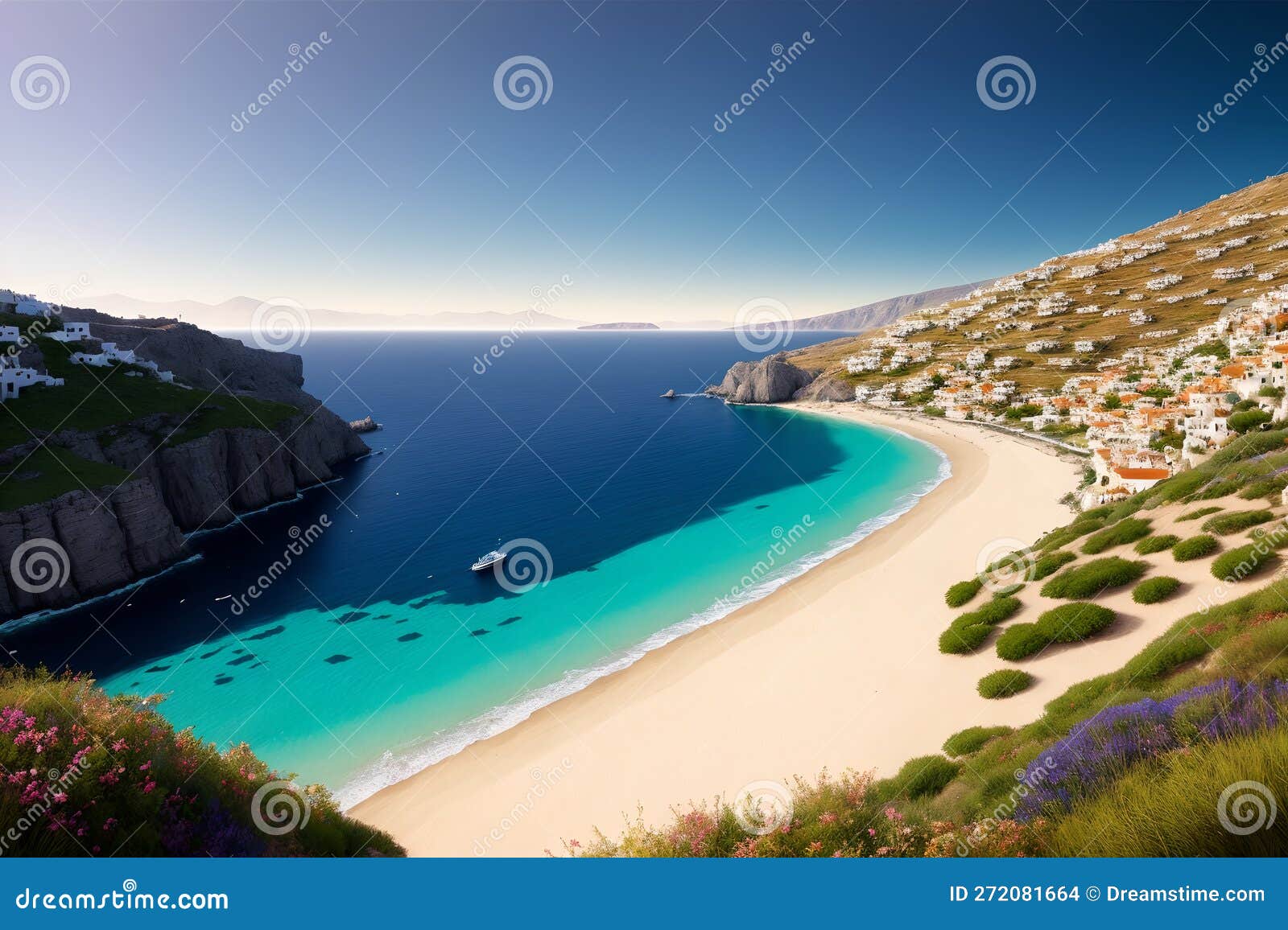 Aegean sea, concept art stock illustration. Illustration of generative ...