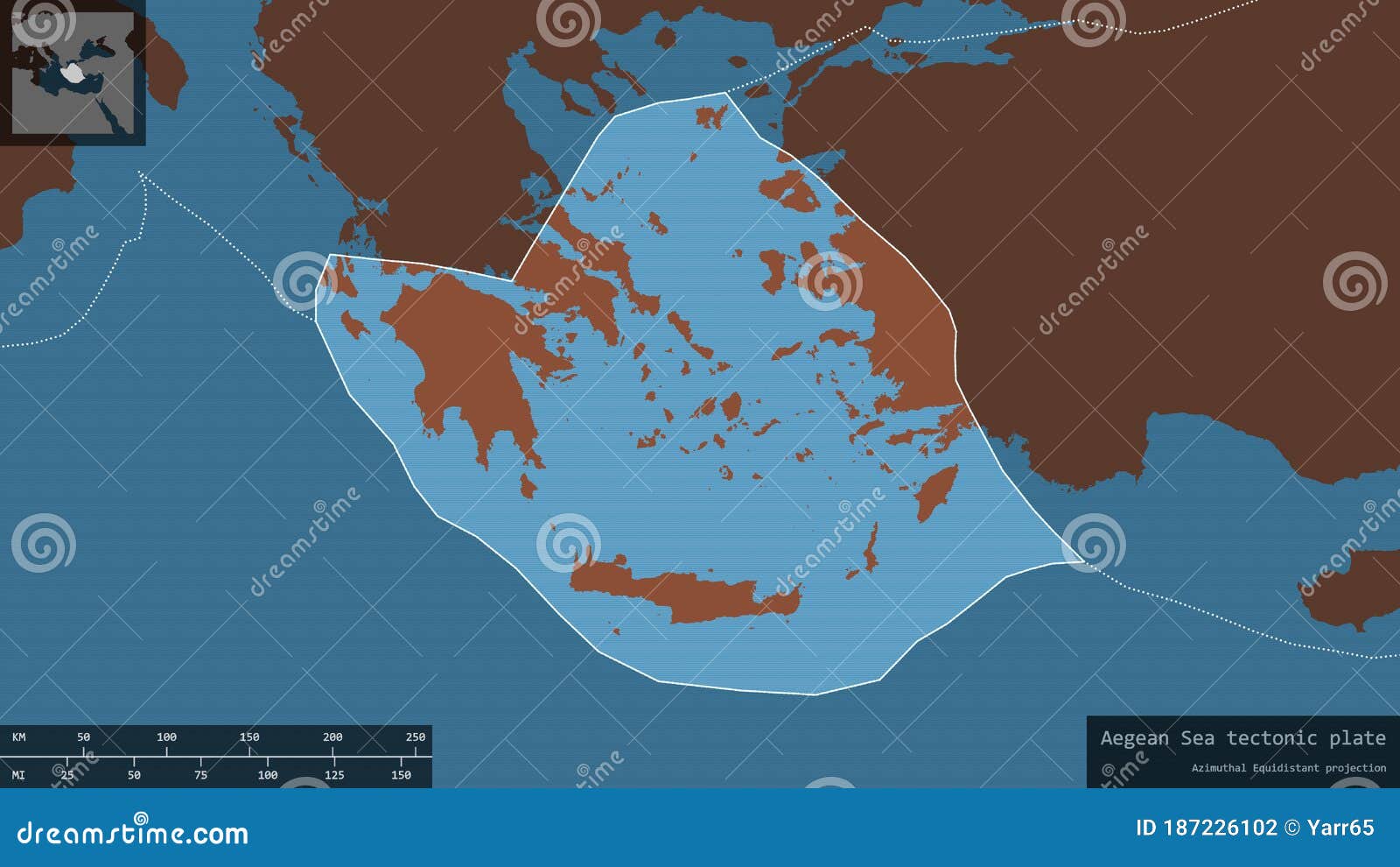 Aegean Sea Tectonic Plate - Composition. Pattern Stock Illustration ...