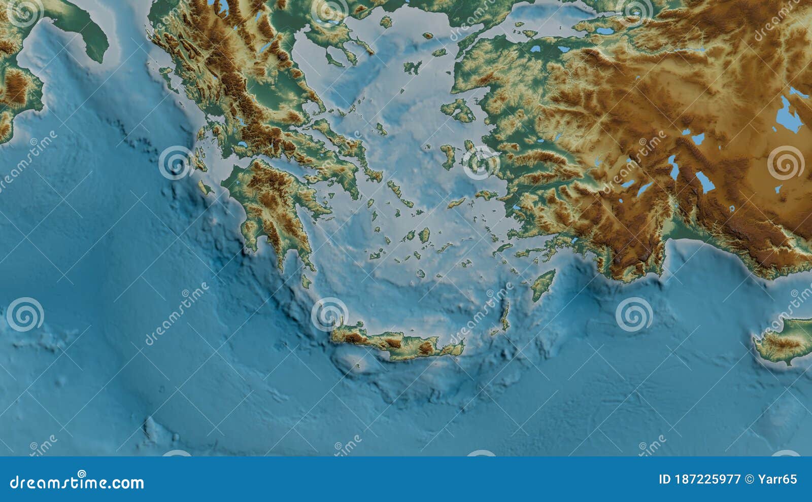 Aegean Sea Tectonic Plate - Raster. Relief Stock Illustration ...